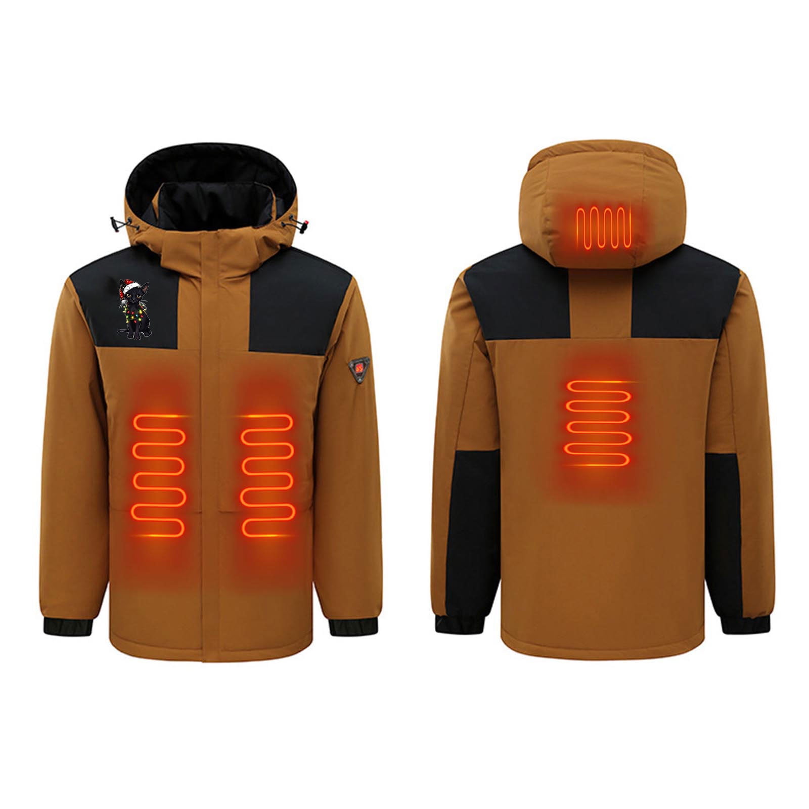 cllios Heated Jacket for Men and Women, Heated Coat Hooded Heating Warm ...