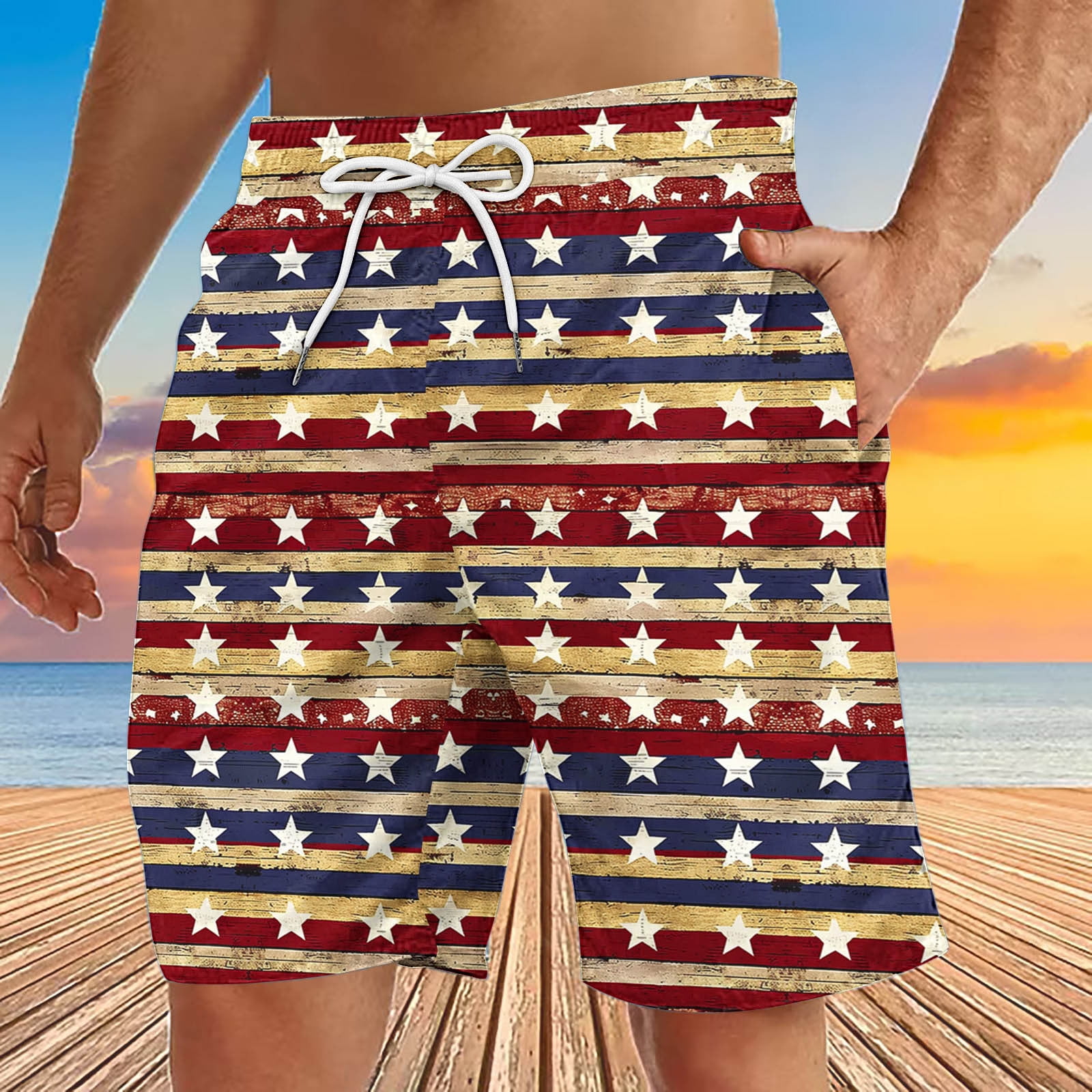 cllios Independence Day Swim Trunks for Men Big and Tall Swimming ...