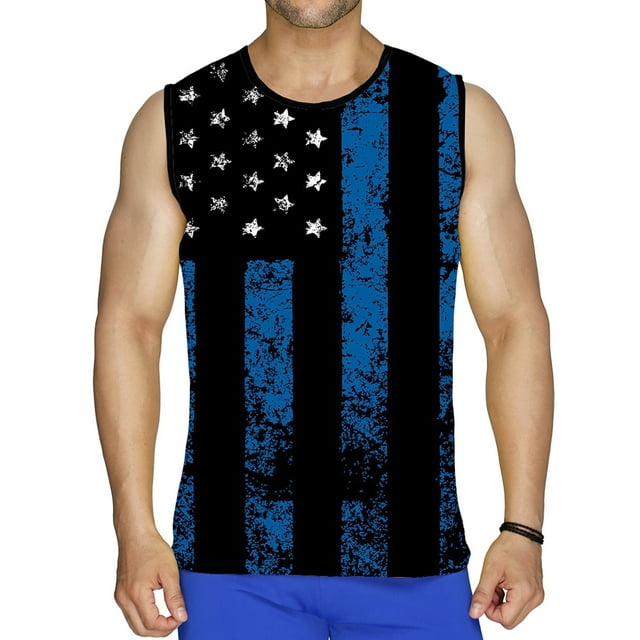 cllios Independence Day Tank Tops for Men Patriotic American Flag Graphic Tees Comfortable ...