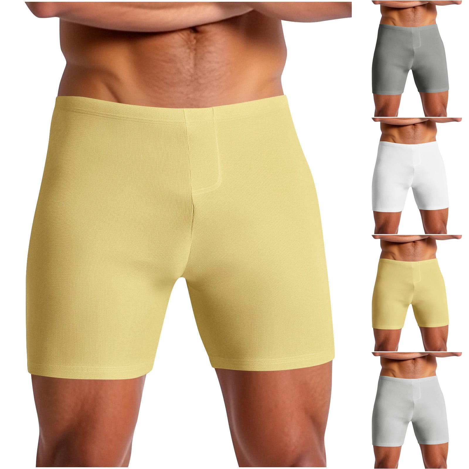 cllios Men Underwear Boxer Brief Mid Waist Stretch Compression Shorts ...