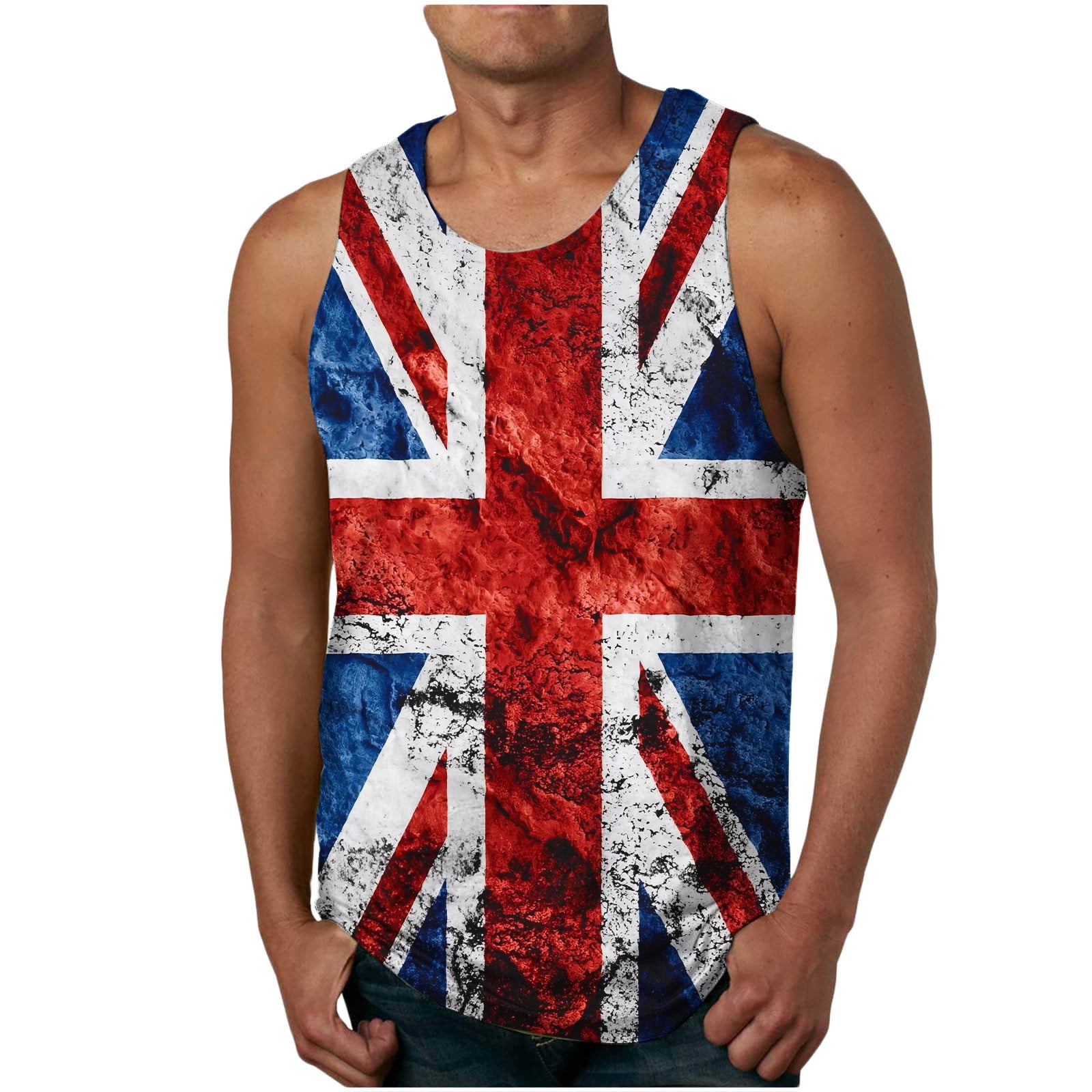 cllios Men's American Flag Tank Tops 1776 4th of July Shirts Casual Sleeveless Gym Workout ...