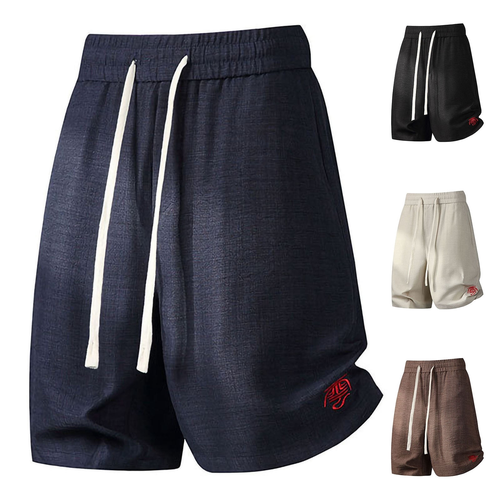 cllios Men's Athletic Shorts Big and Tall Drawstring Elastic Waist Knee ...
