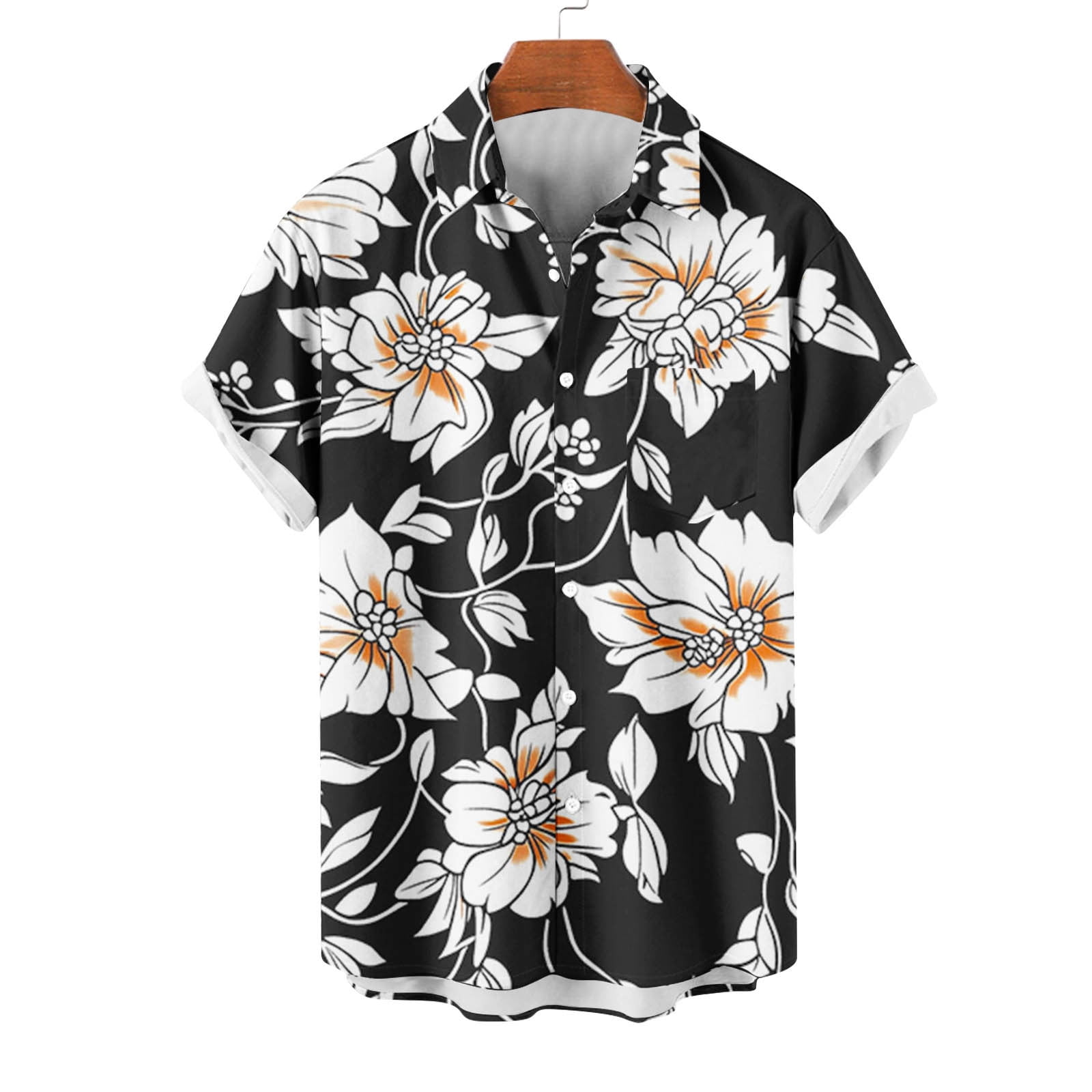 cllios Men's Beach T Shirt Short Sleeve Holiday Shirts Summer Hawaiian ...