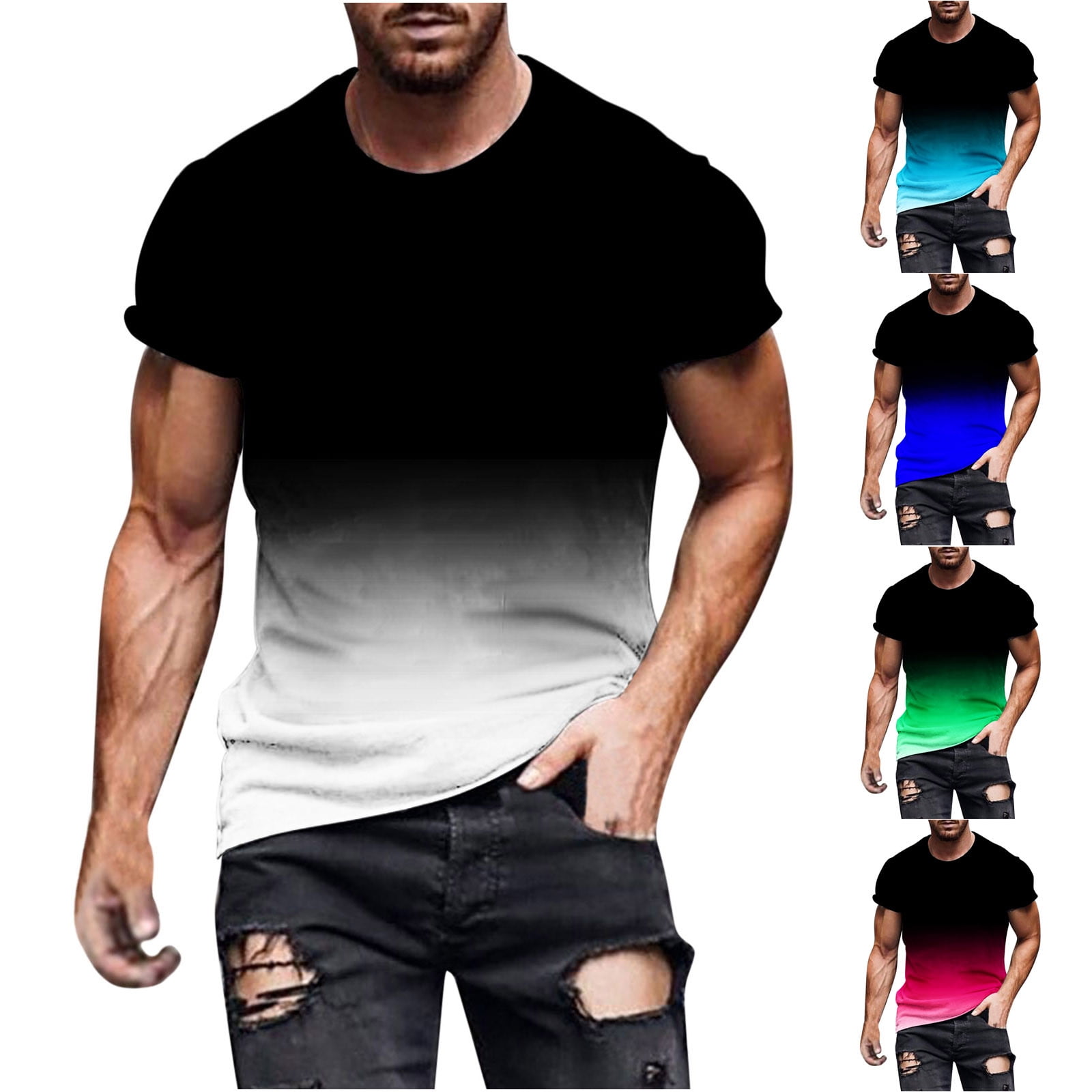 cllios Men's Big and Tall T-Shirt Short Sleeve Tie Dye Graphic Tshirt Workout Muscle Fit Tee ...