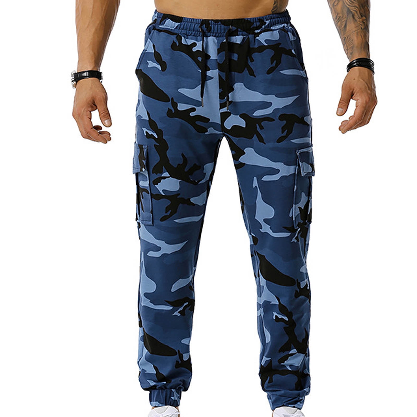 cllios Men's Camo Cargo Pant Trendy Wild Camouflage Athletic Hiking ...