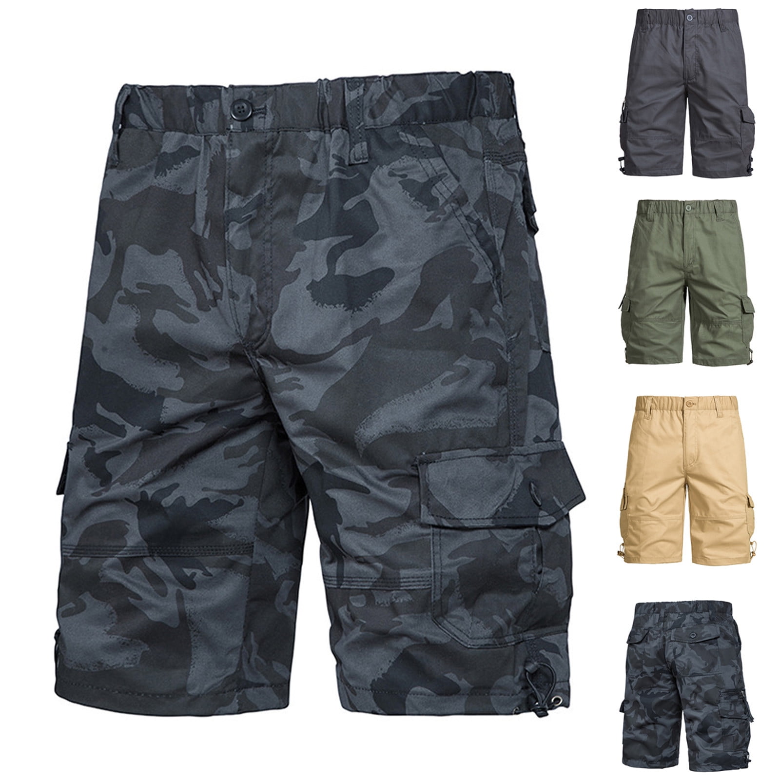 cllios Men's Cargo Shorts Big and Tall Multi Pockets Shorts Work Combat ...
