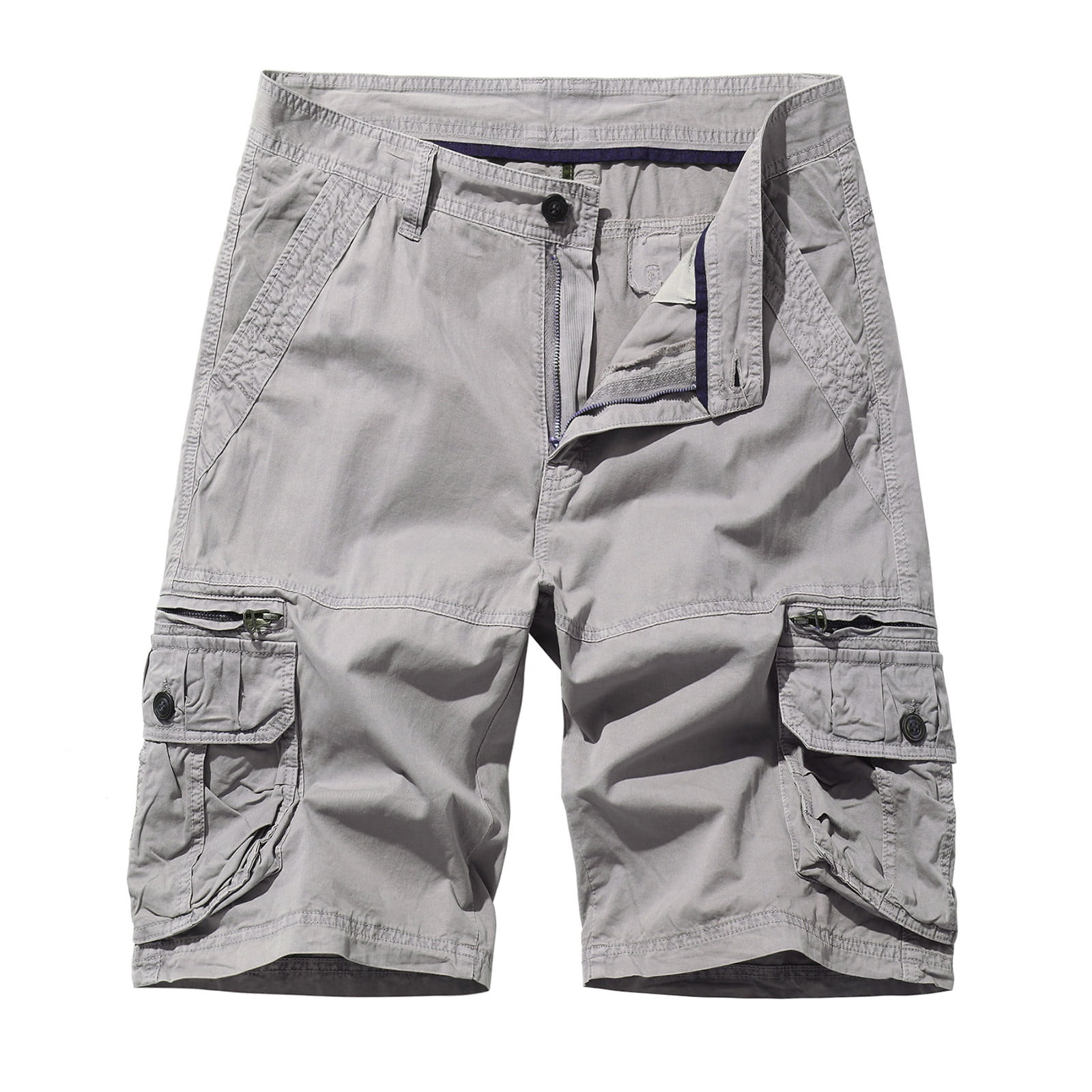 cllios Cargo Shorts for Men Casual Pure Color Outdoors Pocket Beach ...