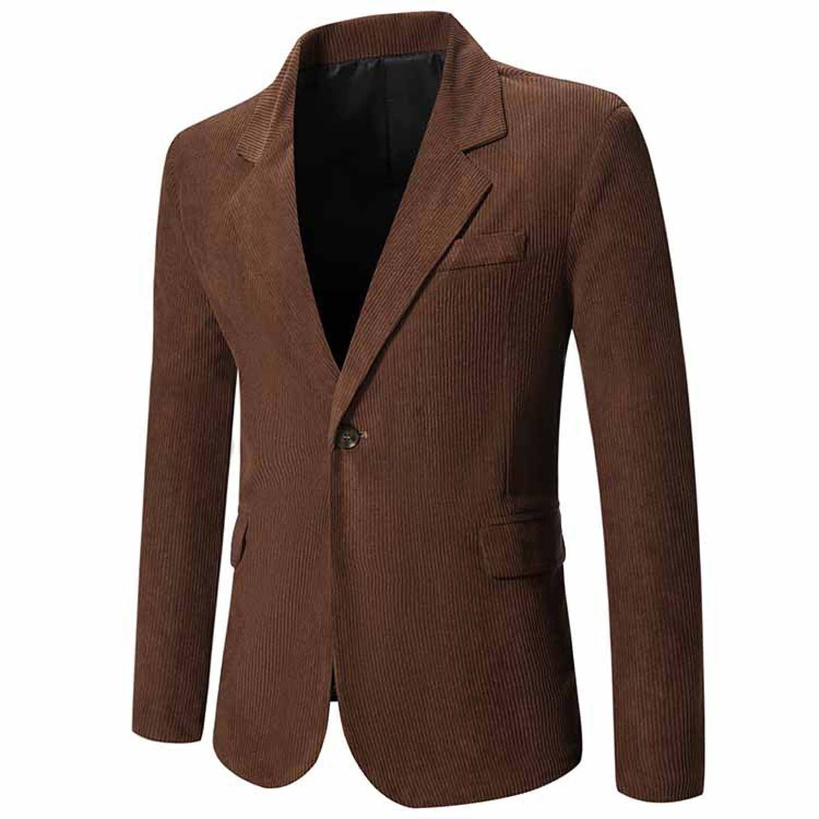 cllios Men's Casual Corduroy Blazer Classic Fit One Button Sport Coat ...
