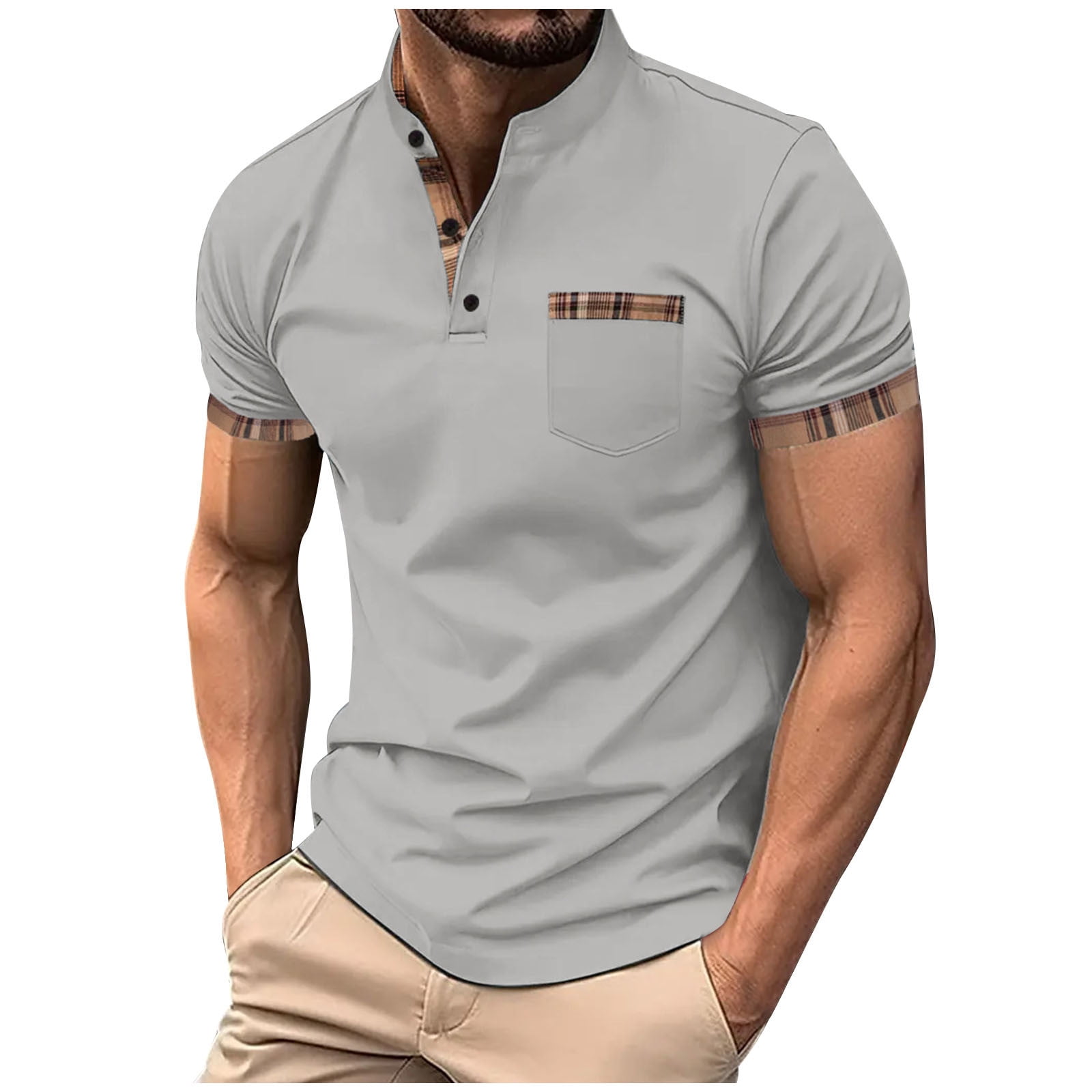 cllios Men's Golf Shirts Short Sleeve Collar Tshirts Lightweight Solid ...