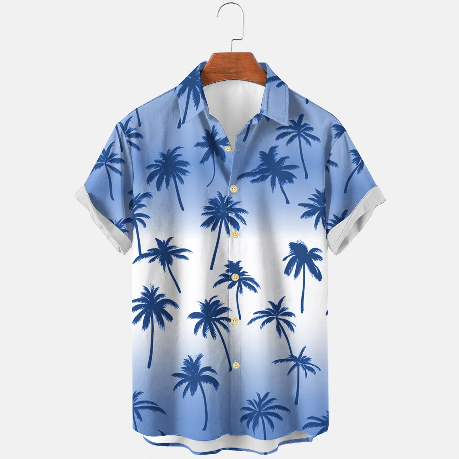 cllios Men's Hawaiian Shirt Short Sleeve Summer Beach Tshirts Regular ...