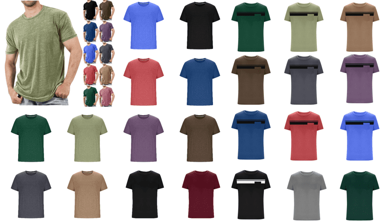 cllios Men's Pocket Tee Shirts Crew Neck Short Sleeve Shirt Solid Color Workout Tees Lightweight ...