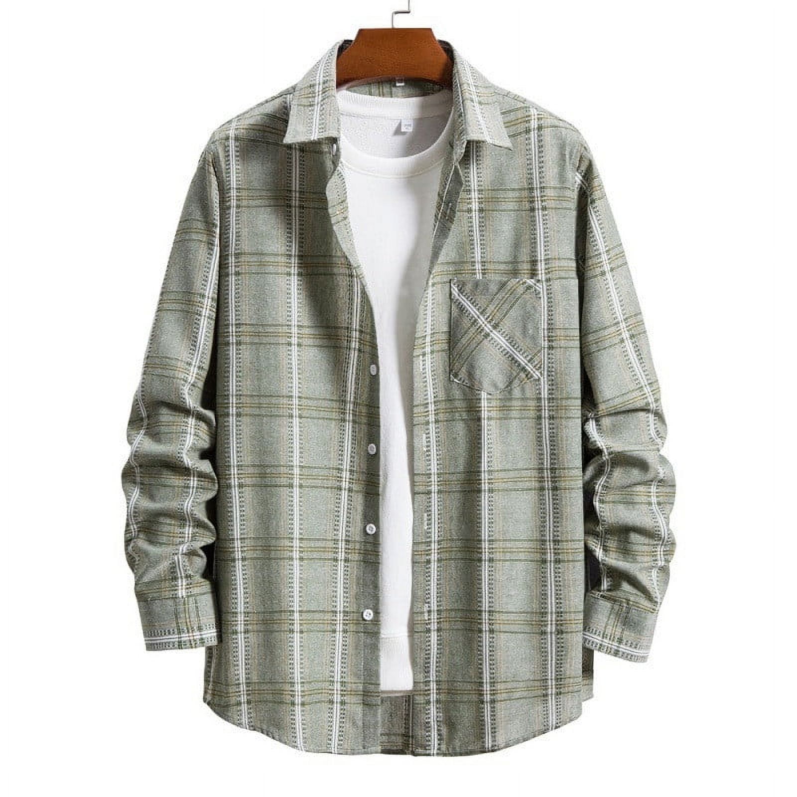 cllios Men's Regular Fit Plaid Flannel Shirts Button Down Shirts Long ...