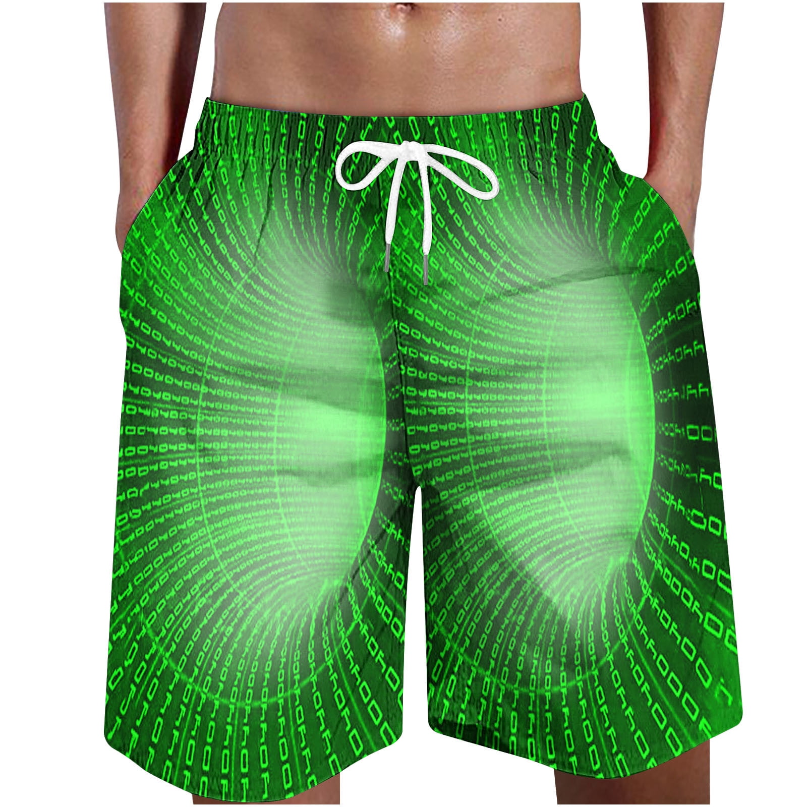 Cllios Mens Swim Trunks Quick Dry 3d Optical Illusion Printed Beach