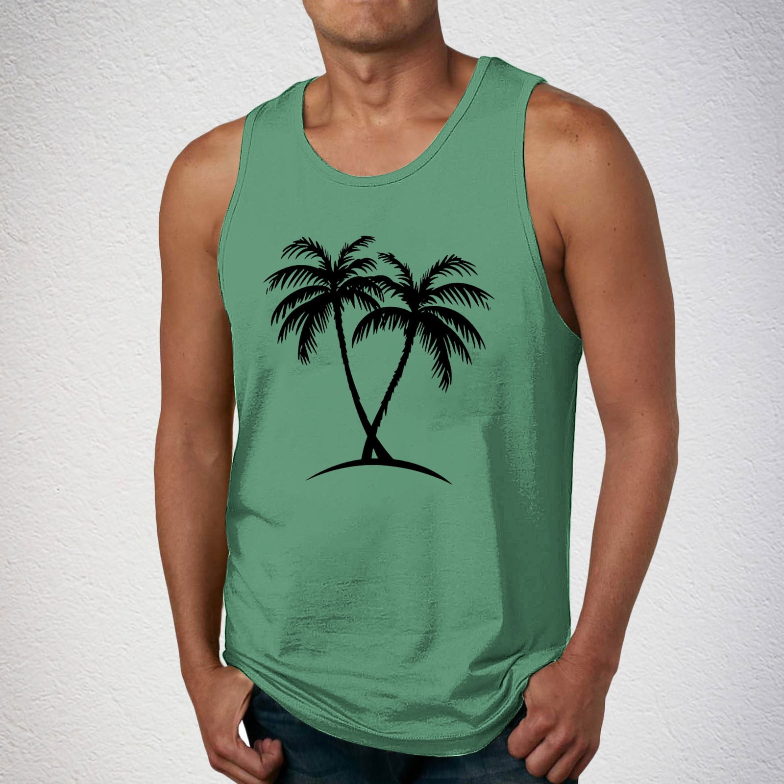 cllios Men's Tank Tops Summer Graphic Beach Tank Tops for Men Running ...