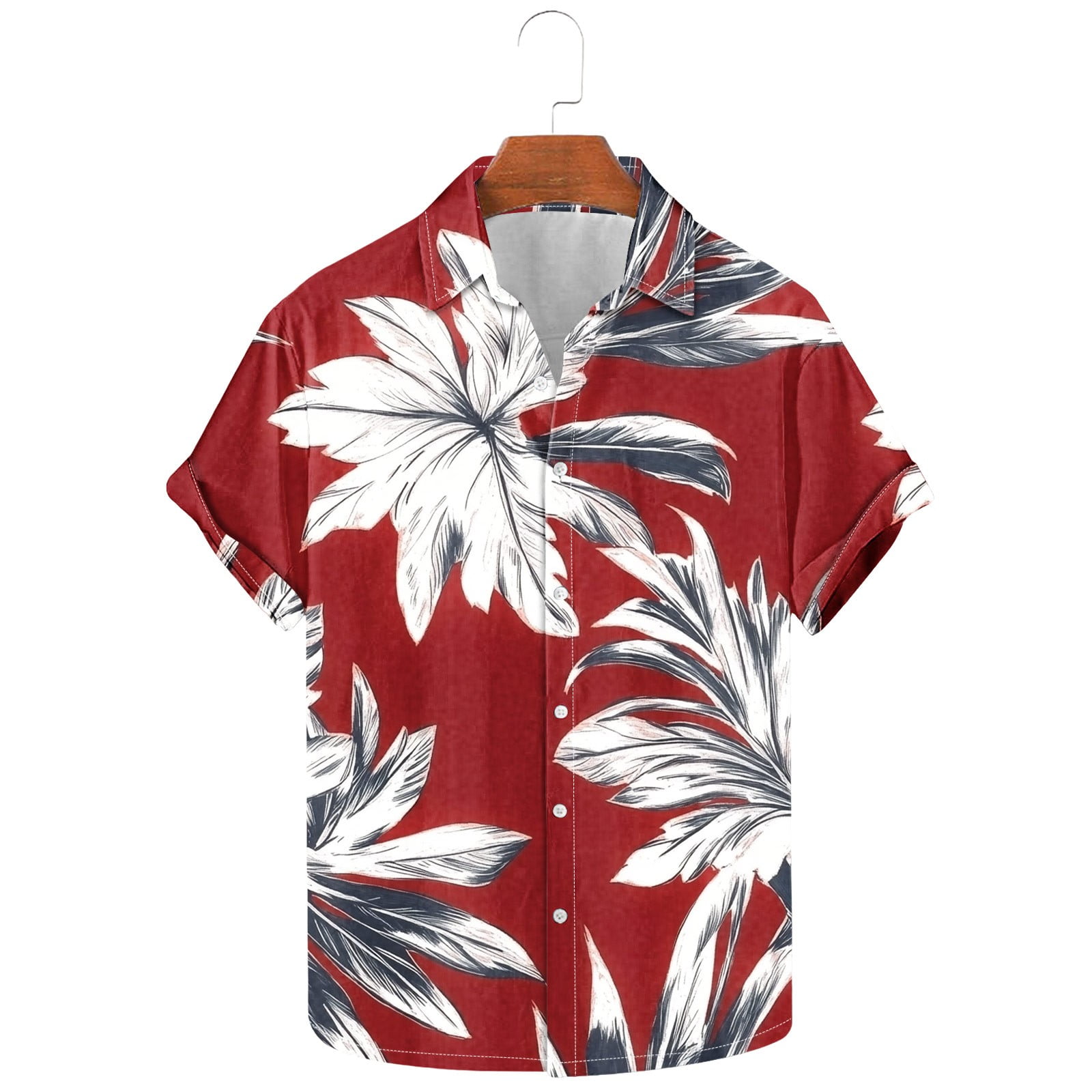 cllios Men's Tropical Shirts Floral Hawaiian Shirts for Men Big and Tall Short Sleeve Beach T ...
