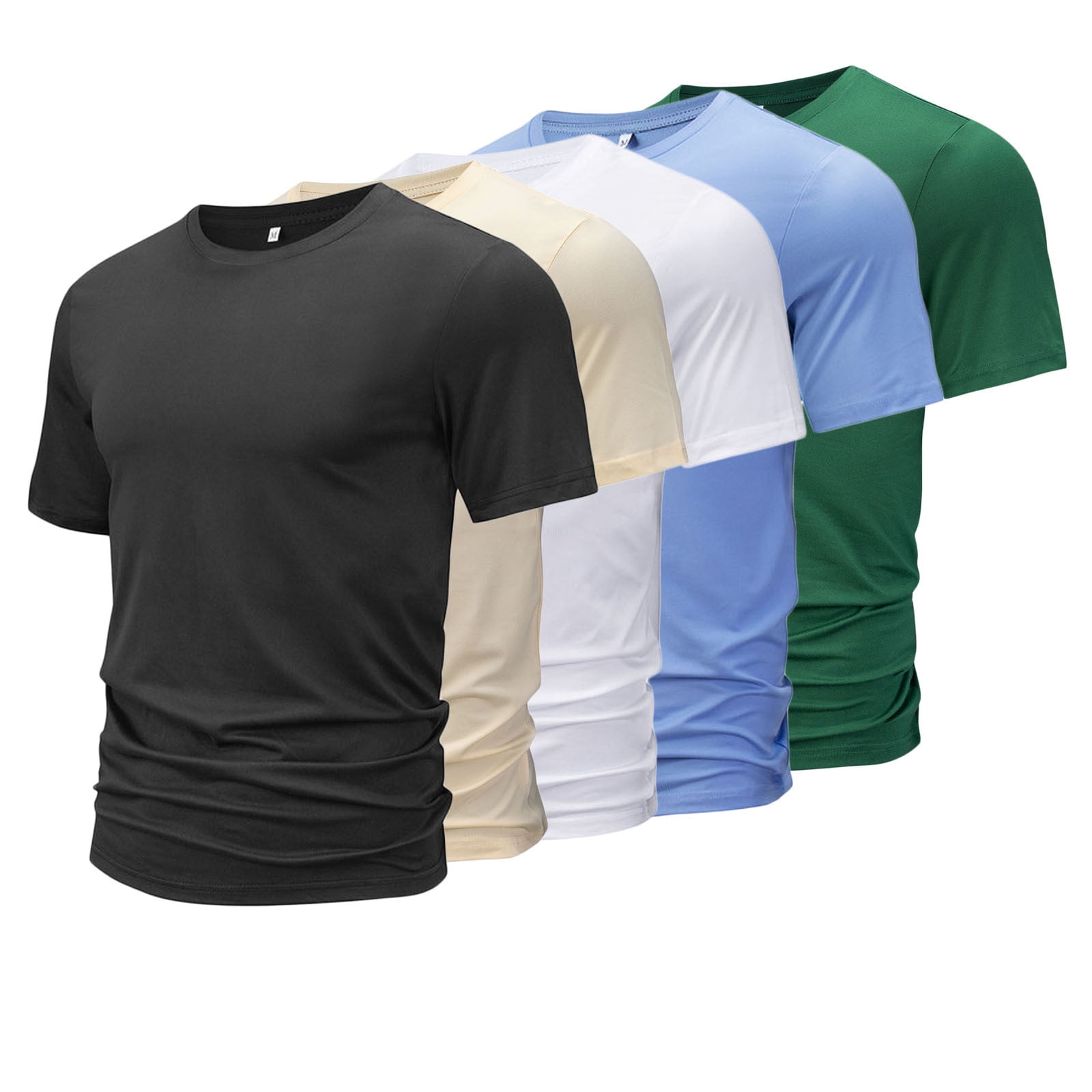 cllios Mens Athletic Shirts Moisture Wicking Muscle T-Shirt Casual Crewneck Short Sleeve Gym ...