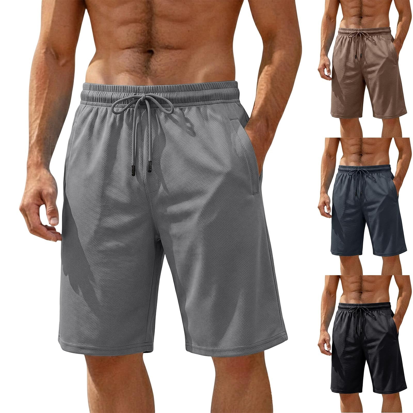 cllios Mens Athletic Shorts with Pockets Breathable Lightweight Jogging ...