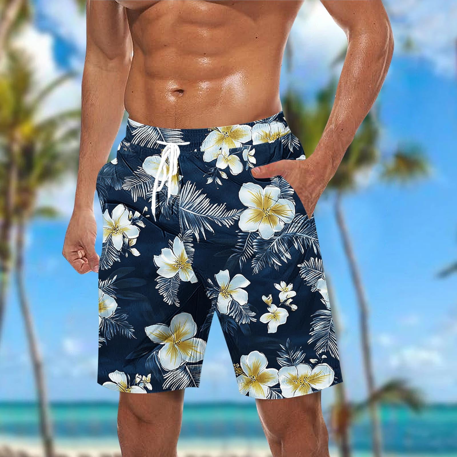 cllios Mens Beach Shorts Big and Tall,Men's Swim Trunks 9 Inch Quick ...