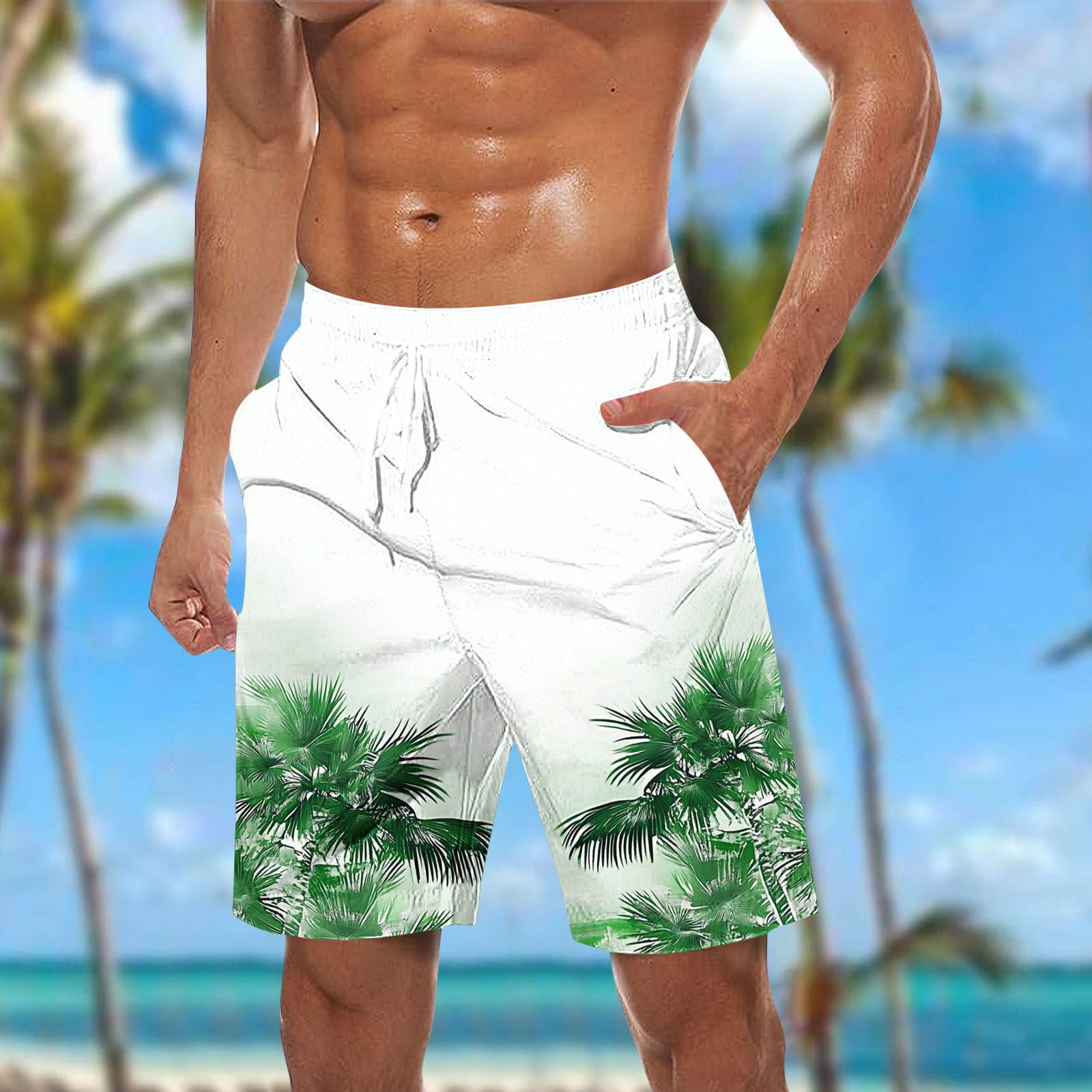 cllios Mens Beach Shorts Clearance,Men's Swim Trunks no Liner 9 Inch ...