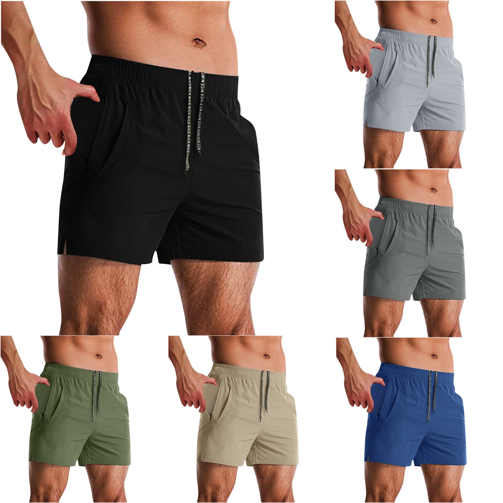 Cllios Mens Beach Trunks Casual Elastic Waist Swimming Shorts Quick