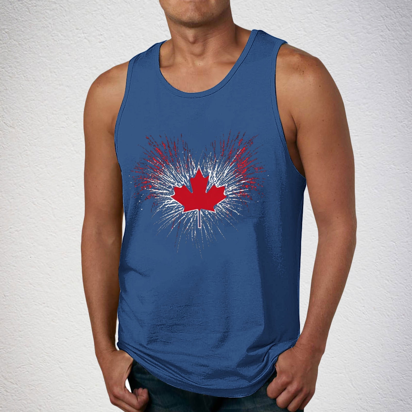 cllios Mens Canadian Tank Tops Vintage Maple Leaf Canada Flag ...