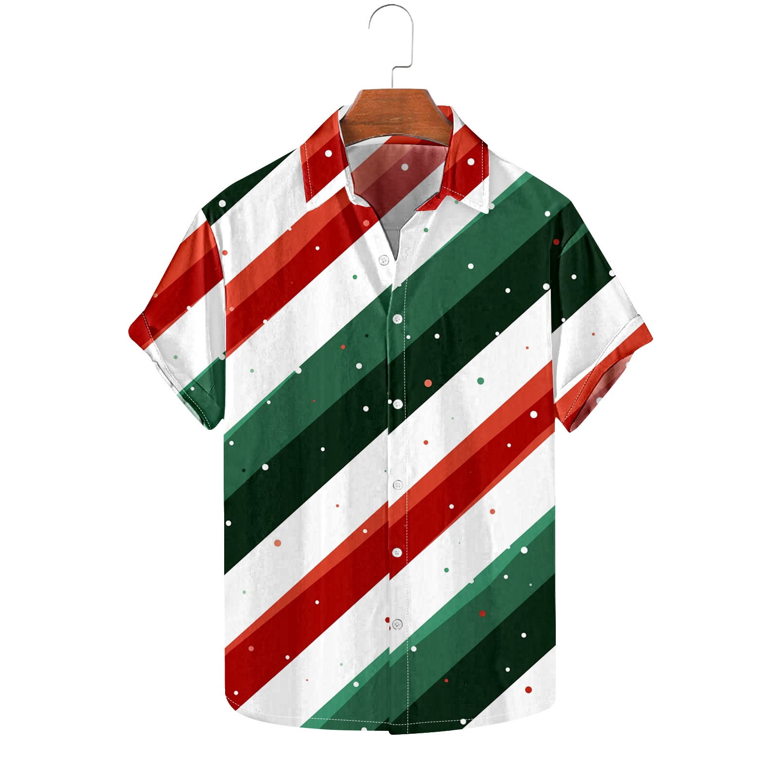cllios Mens Christmas Button Down Shirts,Hawaiian Stripes Vacation ...