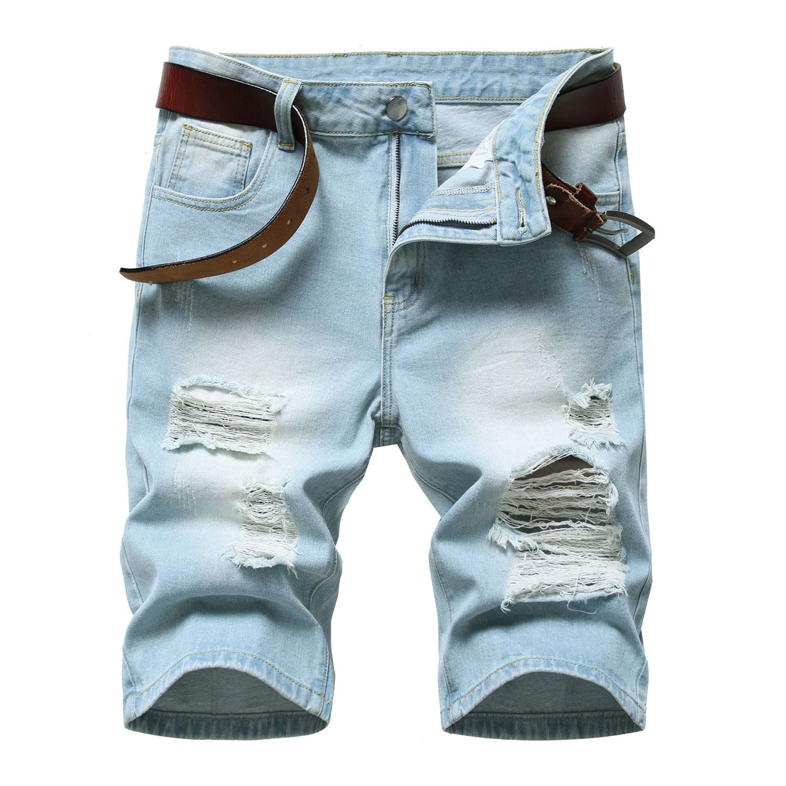 cllios Mens Denim Shorts Big and Tall, Men's Ripped Distressed Denim ...