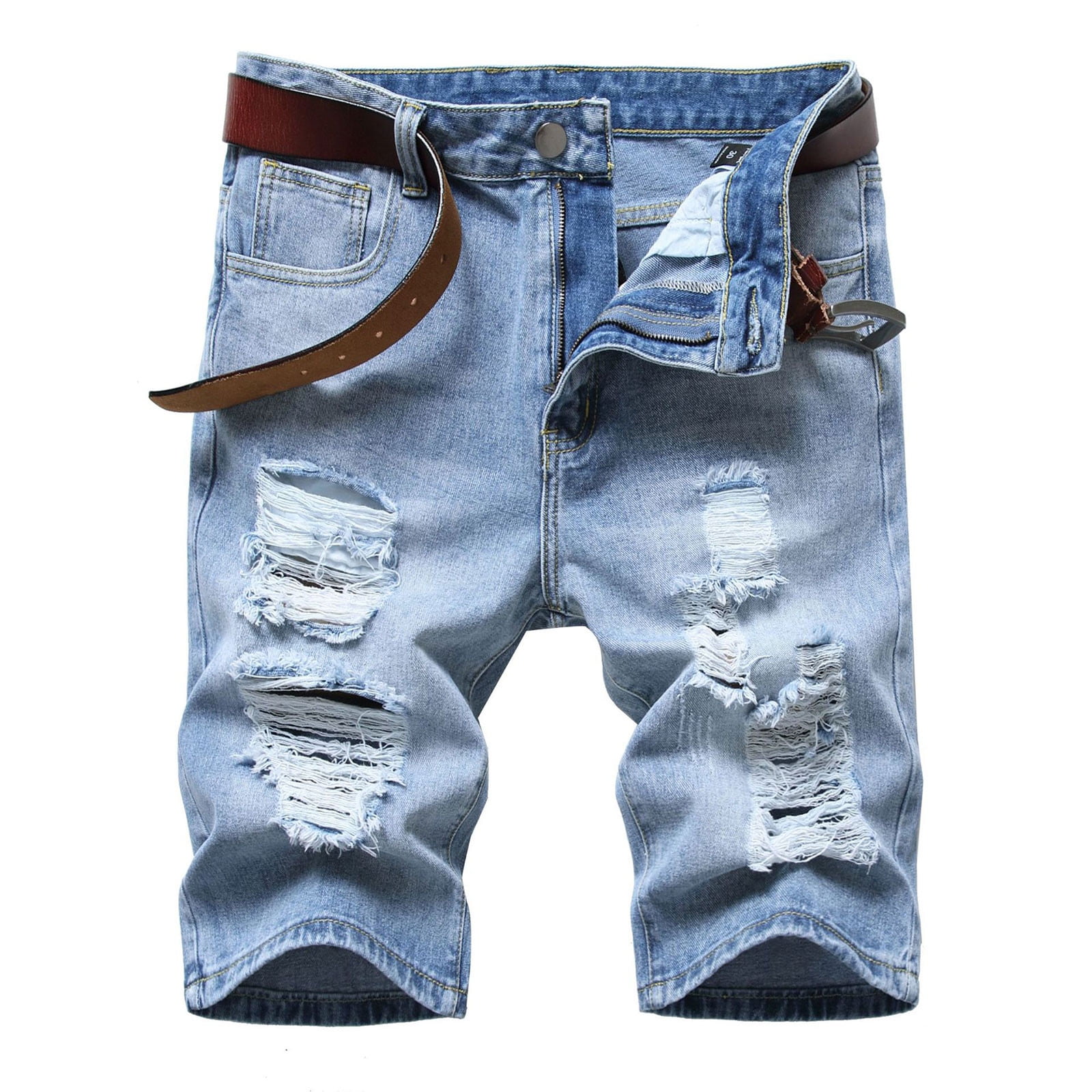 cllios Mens Denim Shorts Big and Tall, Men's Ripped Distressed Denim ...