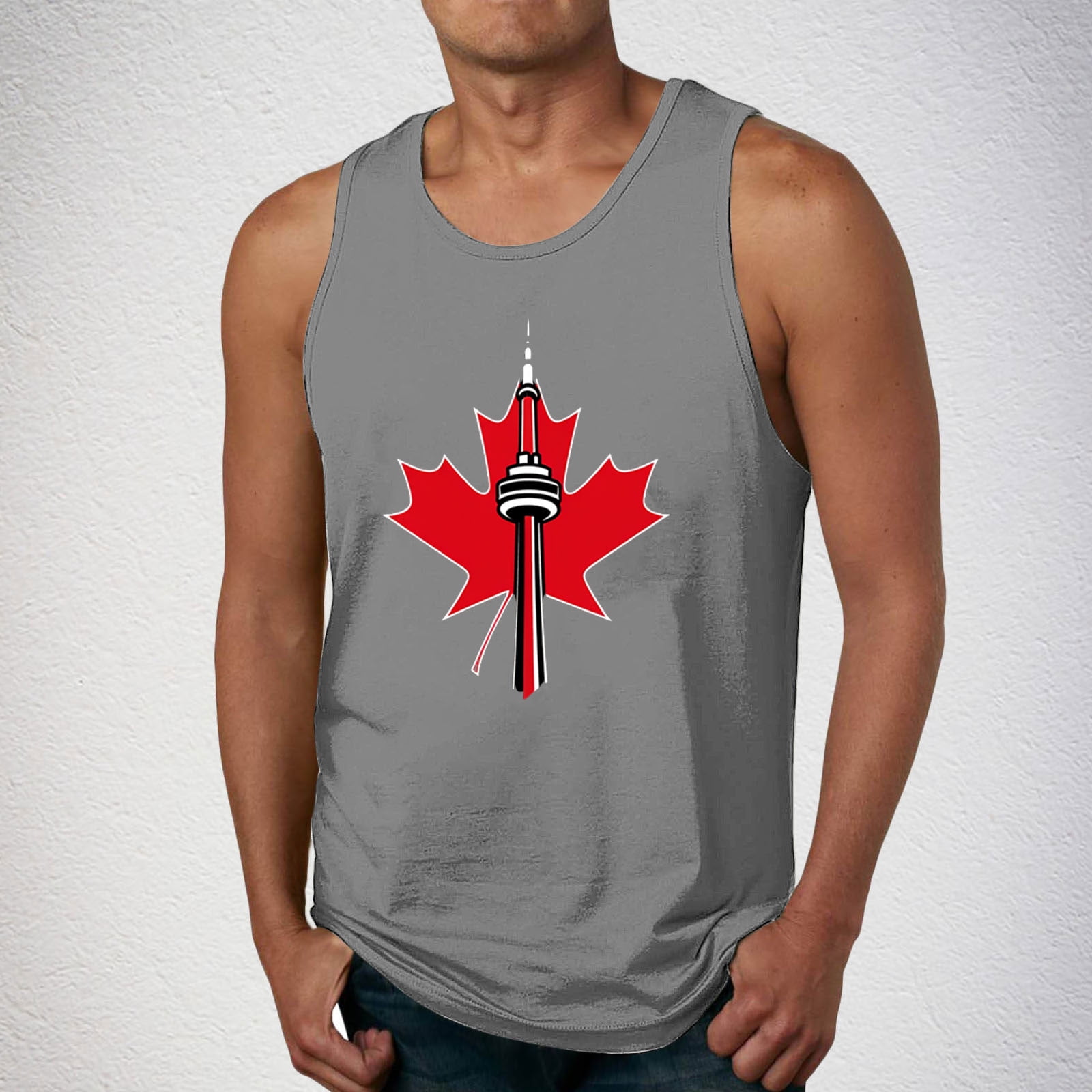 cllios Mens Graphic Tank Tops Canada Day Patriotic Sleeveless Shirts ...
