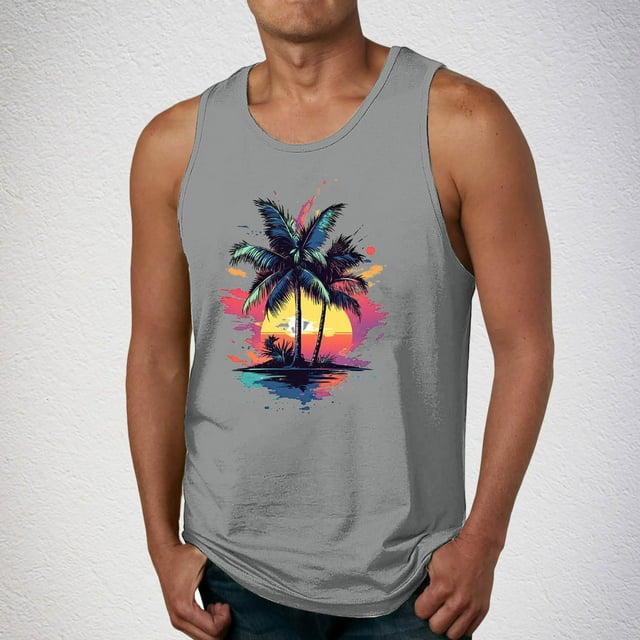 cllios Mens Graphic Tank Tops Sleeveless Muscle Shirts Beach Hawaiian ...
