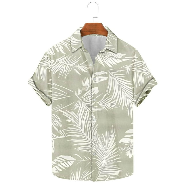 cllios Mens Hawaii Button Down Shirts Short Sleeve Floral Shirt For Tropical Casual Printed ...
