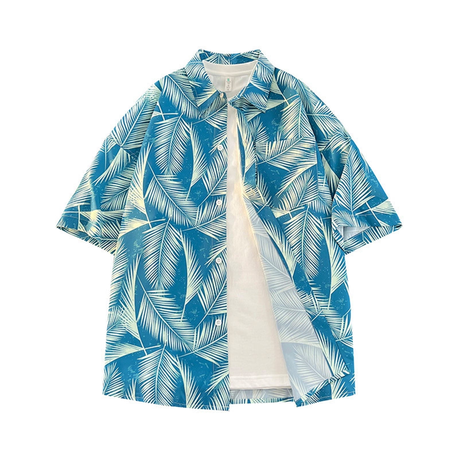 cllios Mens Hawaiian Shirts Summer Short Sleeve Beach Shirts Funny Vacation Tropical Beach ...