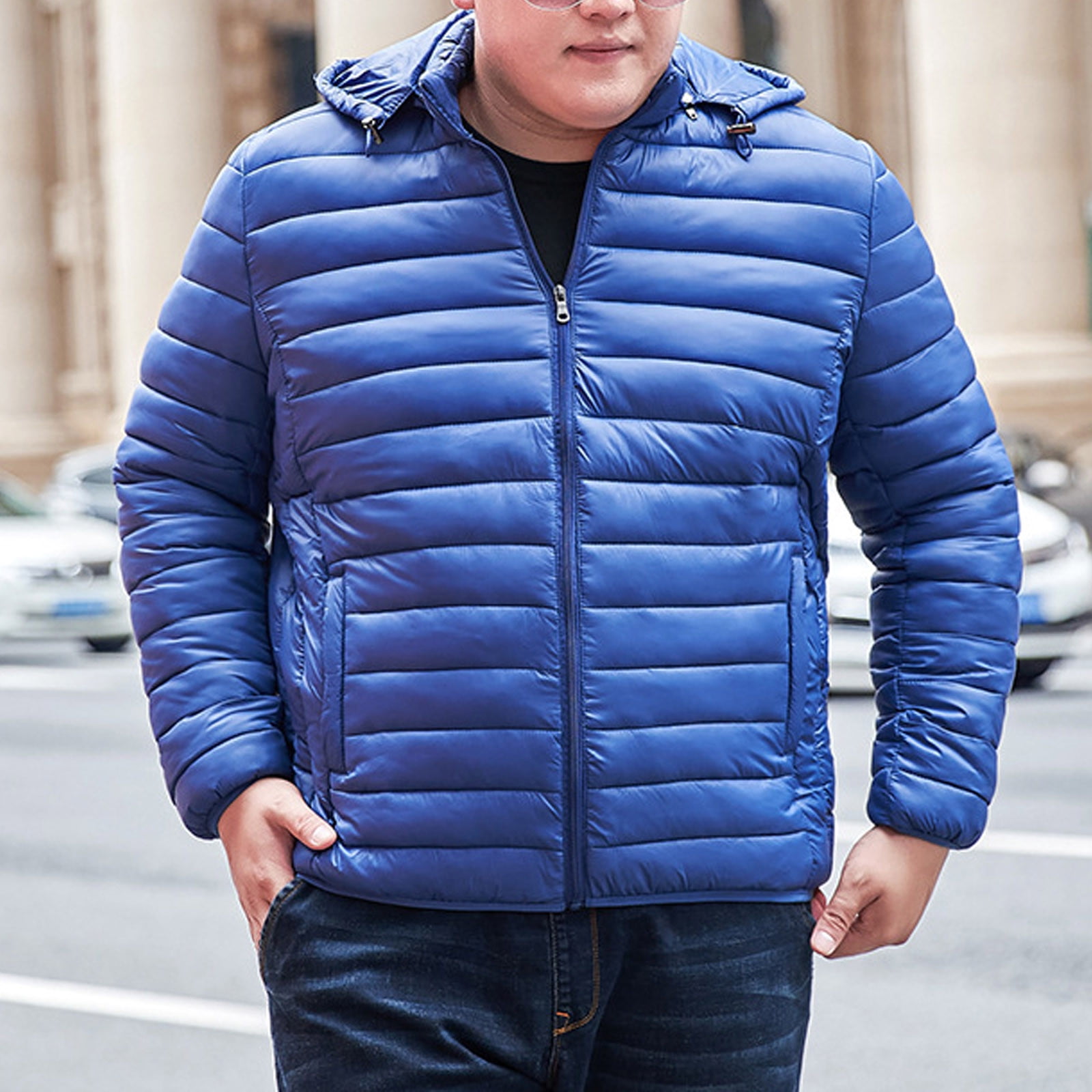 cllios Mens Lightweight Packable Puffer Jacket with Detachable Hood ...