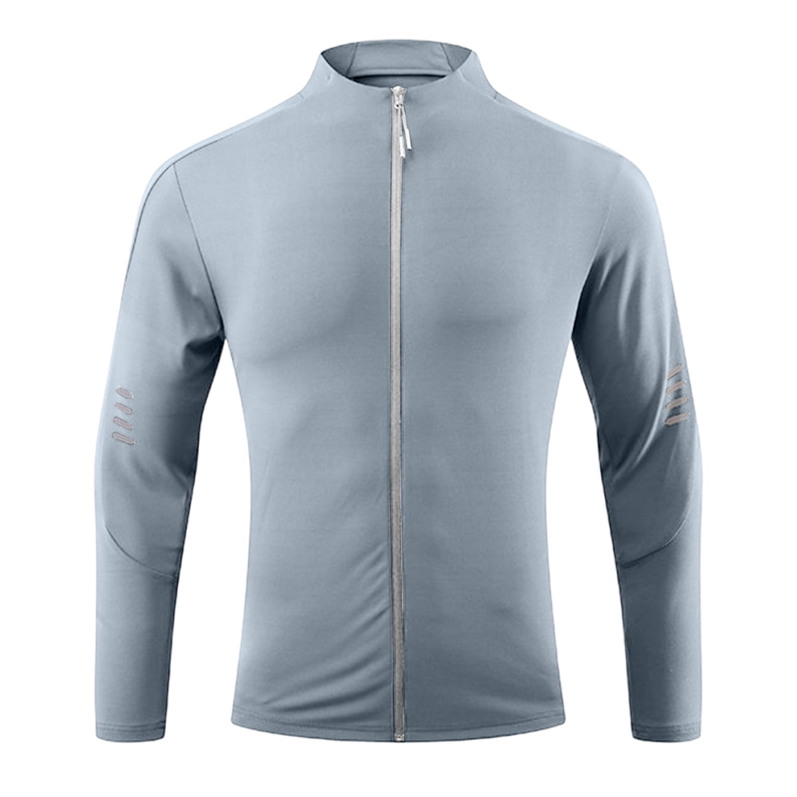 cllios Mens Long Sleeve Shirts Quick Dry Full Zip Tshirts Workout Fitness Sports Tees Strechy ...