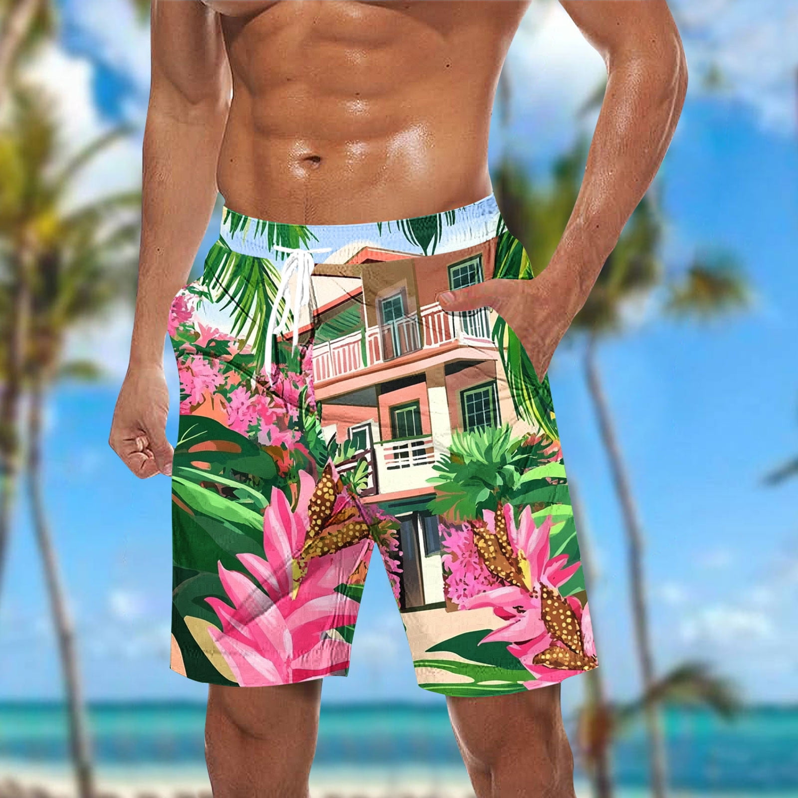 cllios Mens Quick Dry Swim Trunks 5 Inch Swimming Shorts with Elastic ...