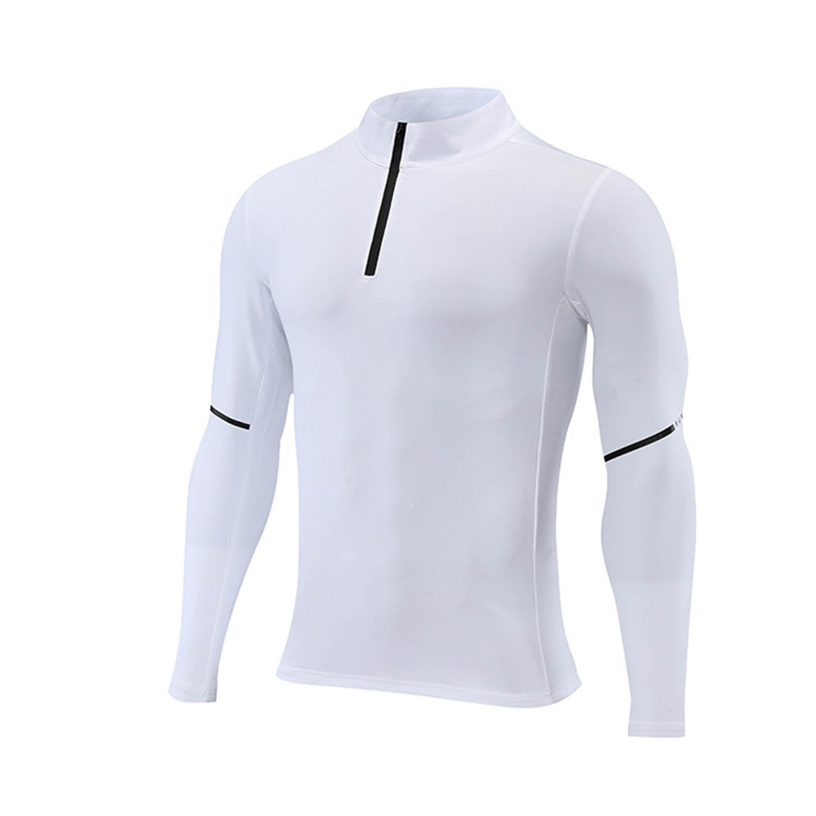 cllios Mens Running Shirts Quarter Zip Quick Dry Athletic Tshirts Stretcht Fitness Sports T ...