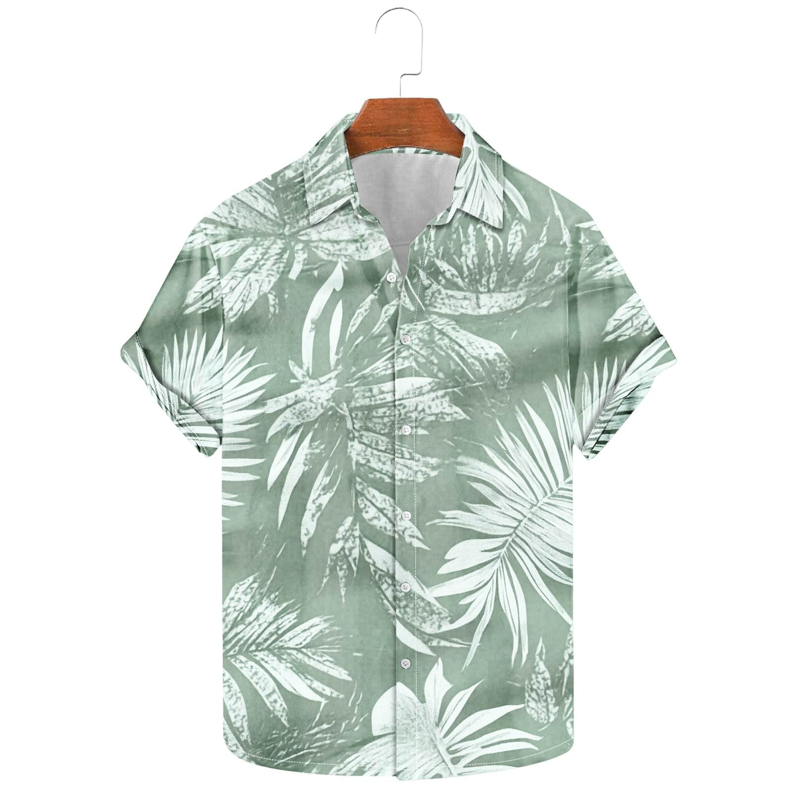 cllios Mens Shirts Clearance,Men's Hawaiian Shirt Short Sleeves Printed Button Down Summer Beach ...