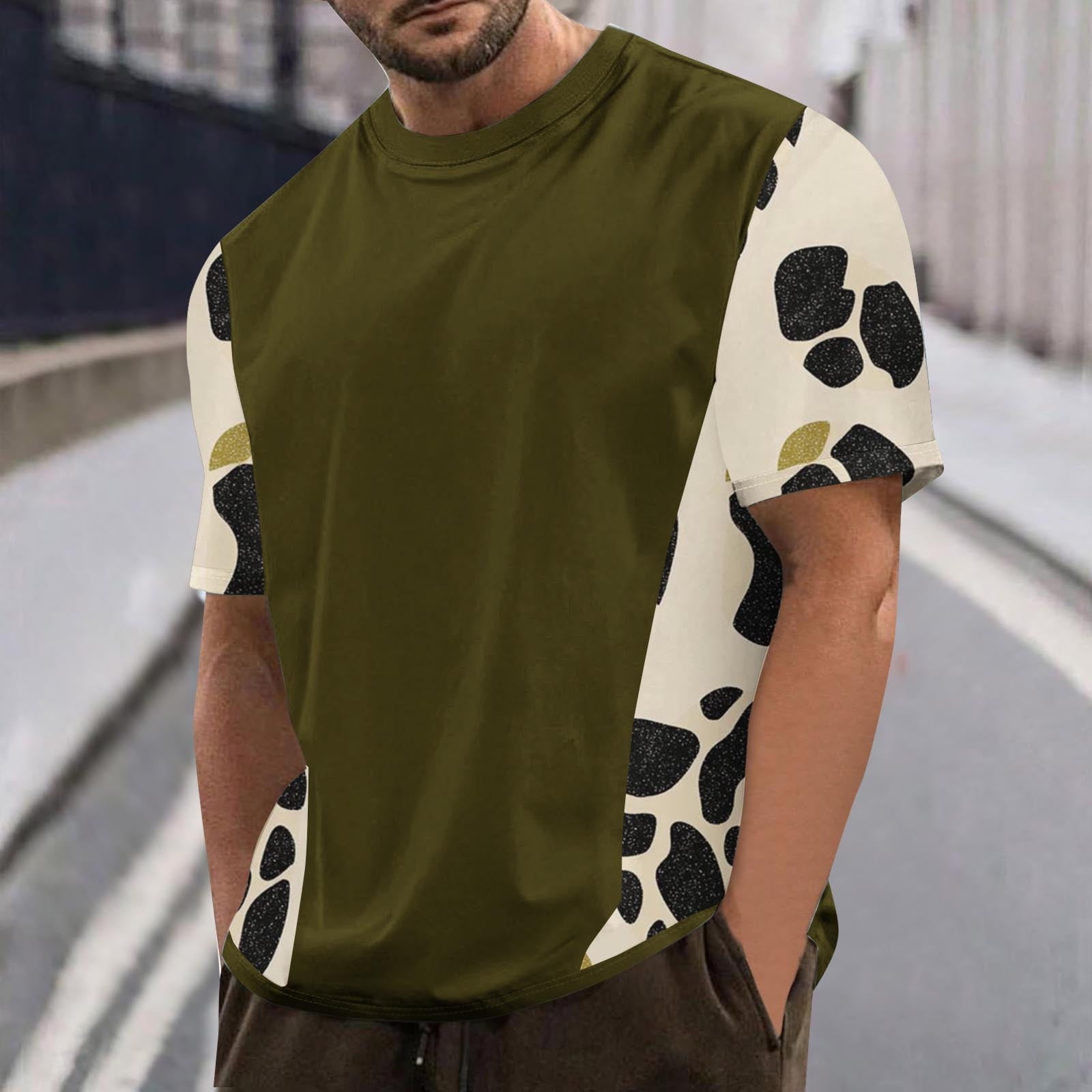 cllios Mens Shirts Graphic,Trendy Leopard Printed Tshirts Baggy Short ...
