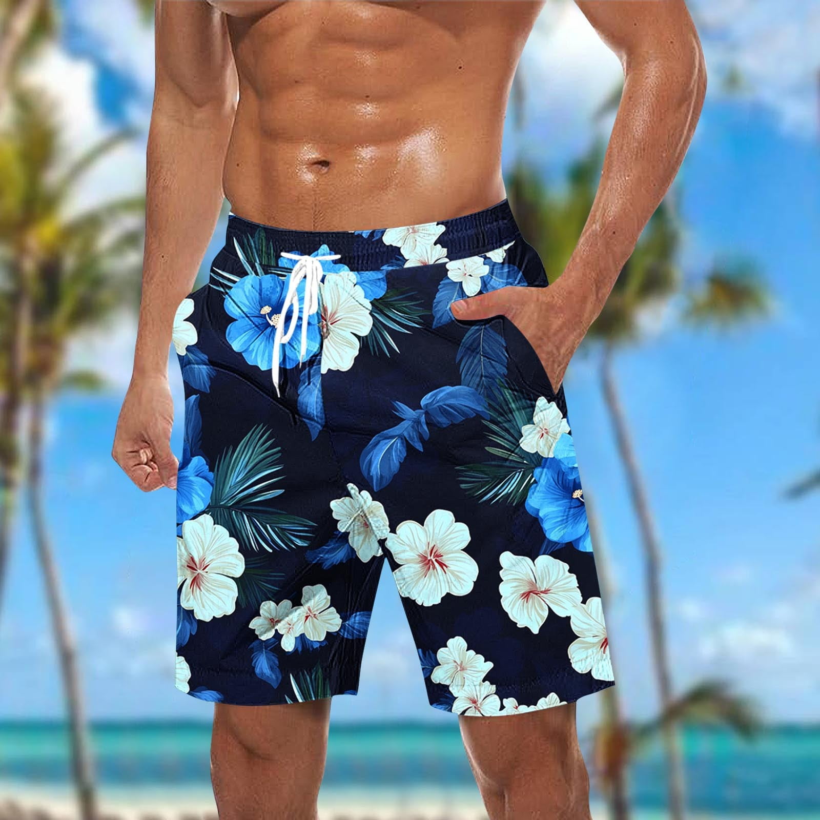 cllios Mens Swim Shorts with Pockets,Men's Swim Shorts 9 Inch Quick Dry ...