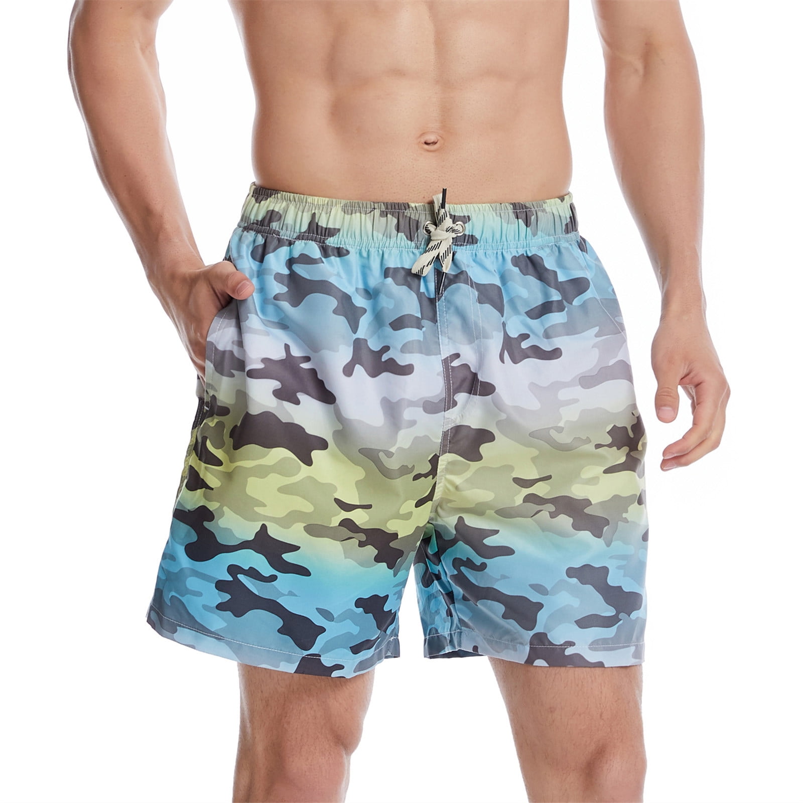 Cllios Mens Swim Shorts Quick Dry Short Swim Trunks Funny Bathing Suits 4 Inch Sports Shorts For