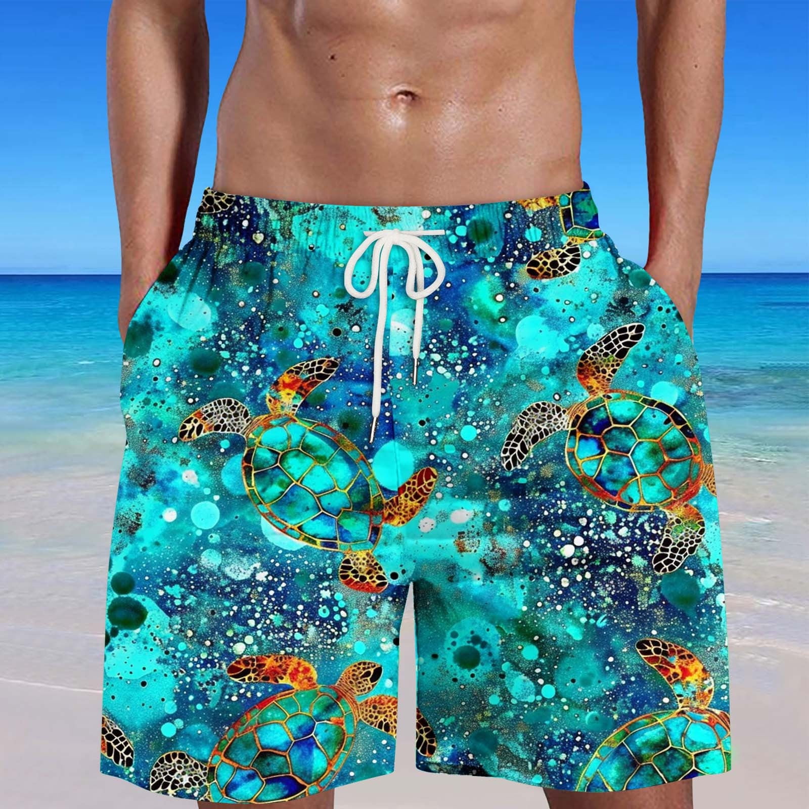 cllios Mens Swim Trunks Quick Dry Board Shorts with Elastic Waisted ...