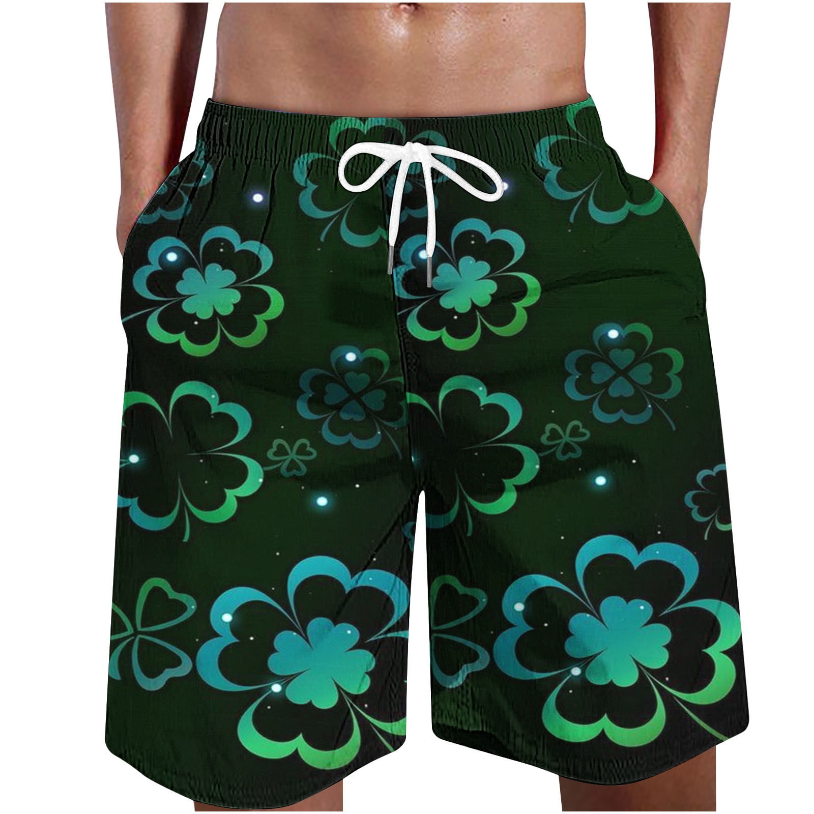 Cllios Mens Swim Trunks St Patricks Day Quick Dry Regular Fit Hawaiian