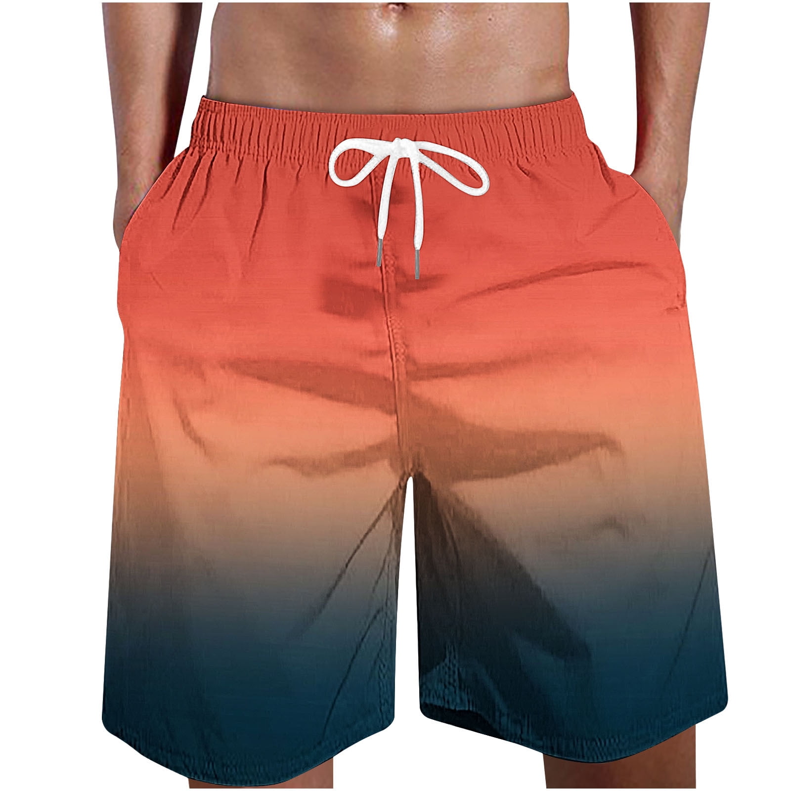 Cllios Mens Swimming Trunks Mens Gradient Swim Shorts Big And Tall