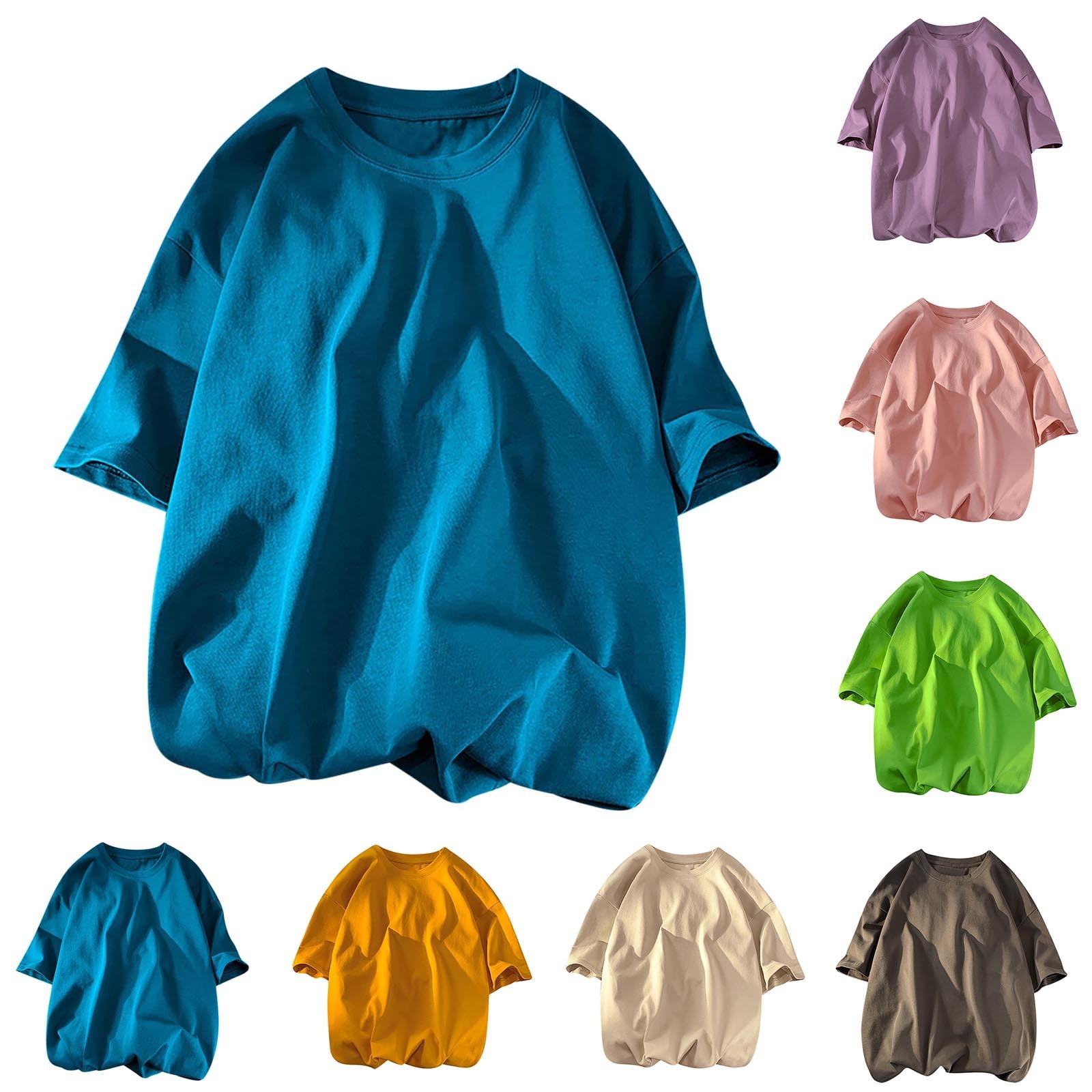 cllios Mens T-Shirt Plain Crewneck Moisture Wicking Tee Shirt Short ...