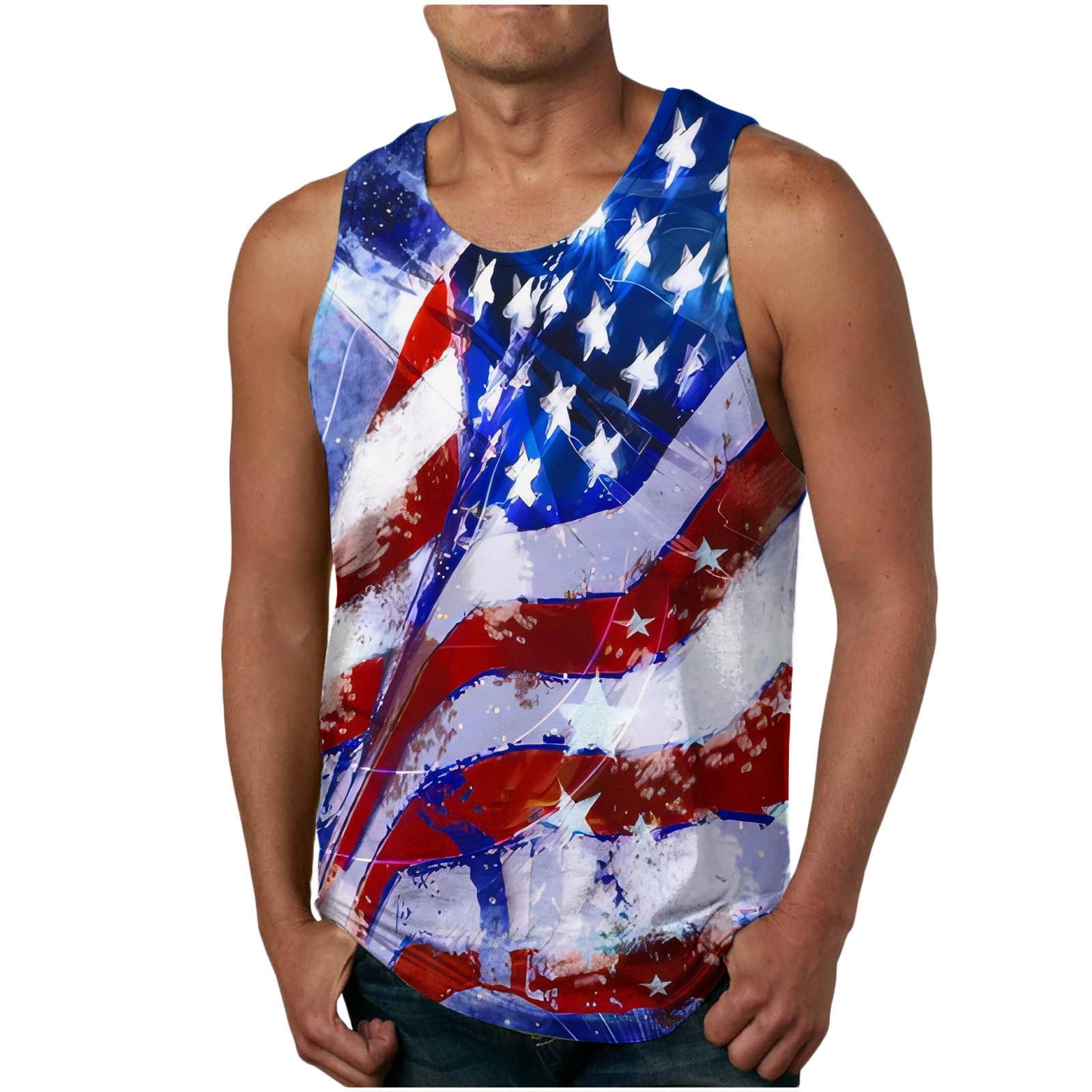 cllios Mens Tank Tops Independence Day Sleeveless Workout Tanks for Men ...