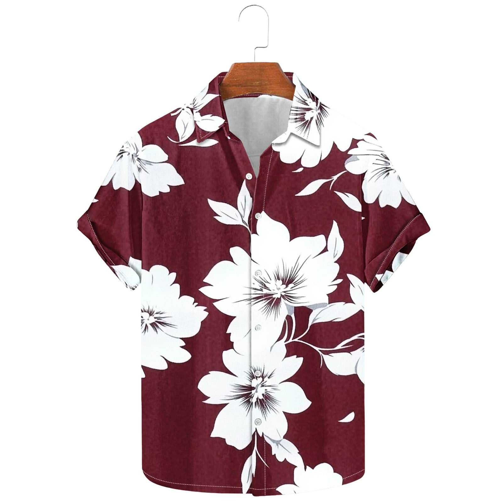 cllios Mens Tropical Shirts Big and Tall Hawaiian Shirts for Men 2025 Summer Floral Print Aloha ...
