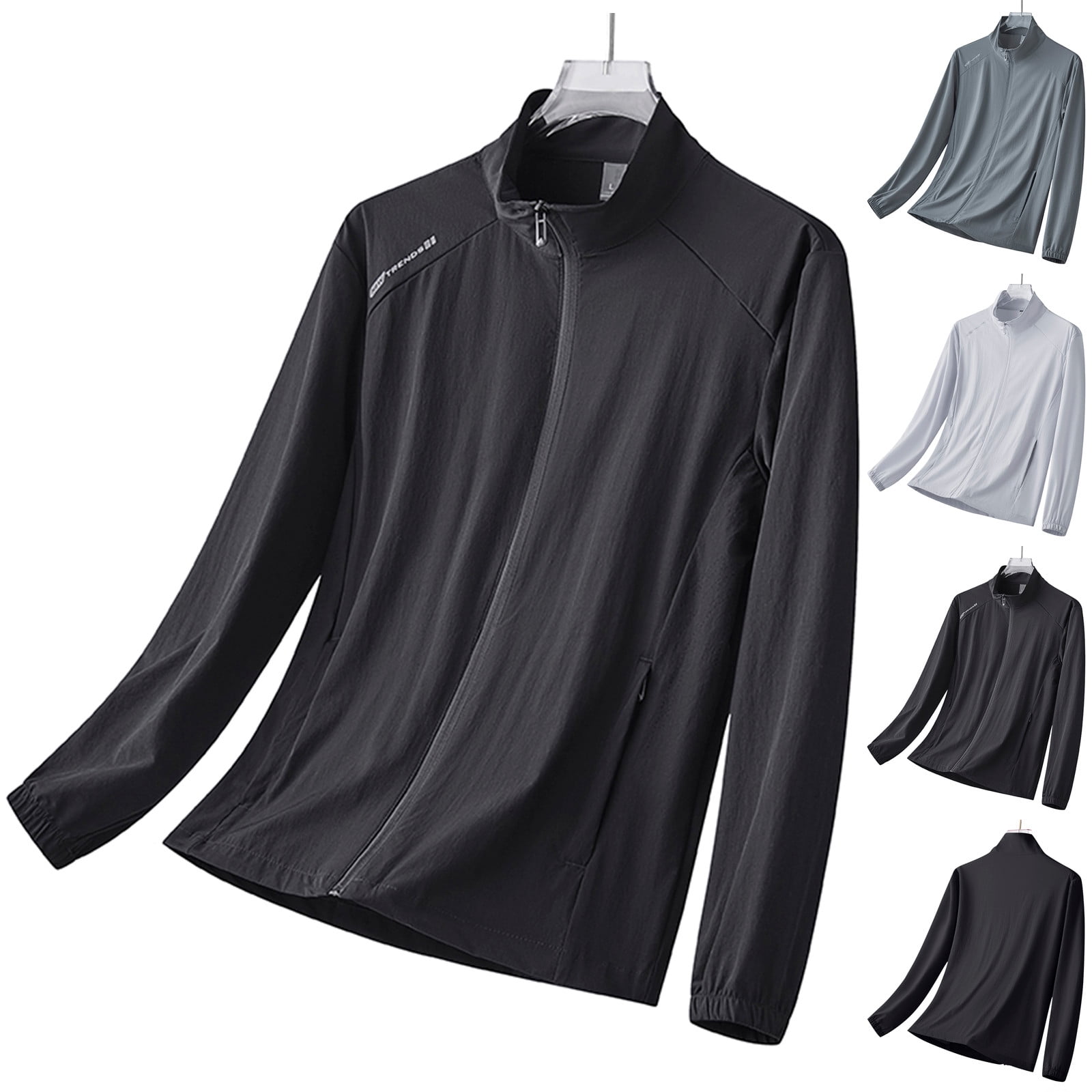 cllios Mens UPF 50+ Sun Protection Shirts Lightweight Full Zip Jacket Long Sleeve Cooling Shirts ...