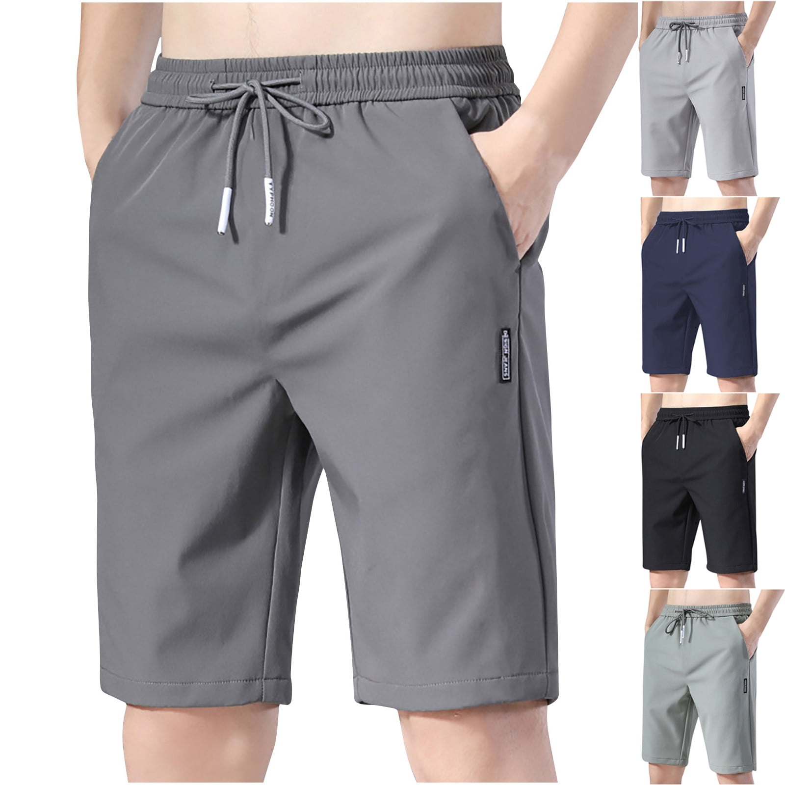 cllios Mens Workout Shorts Ice Silk Active Fitness Shorts Gym Running ...