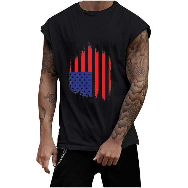 cllios Patriotic Tank Top Men Independence Day Sleeveless Shirts 4th of July American Flag ...