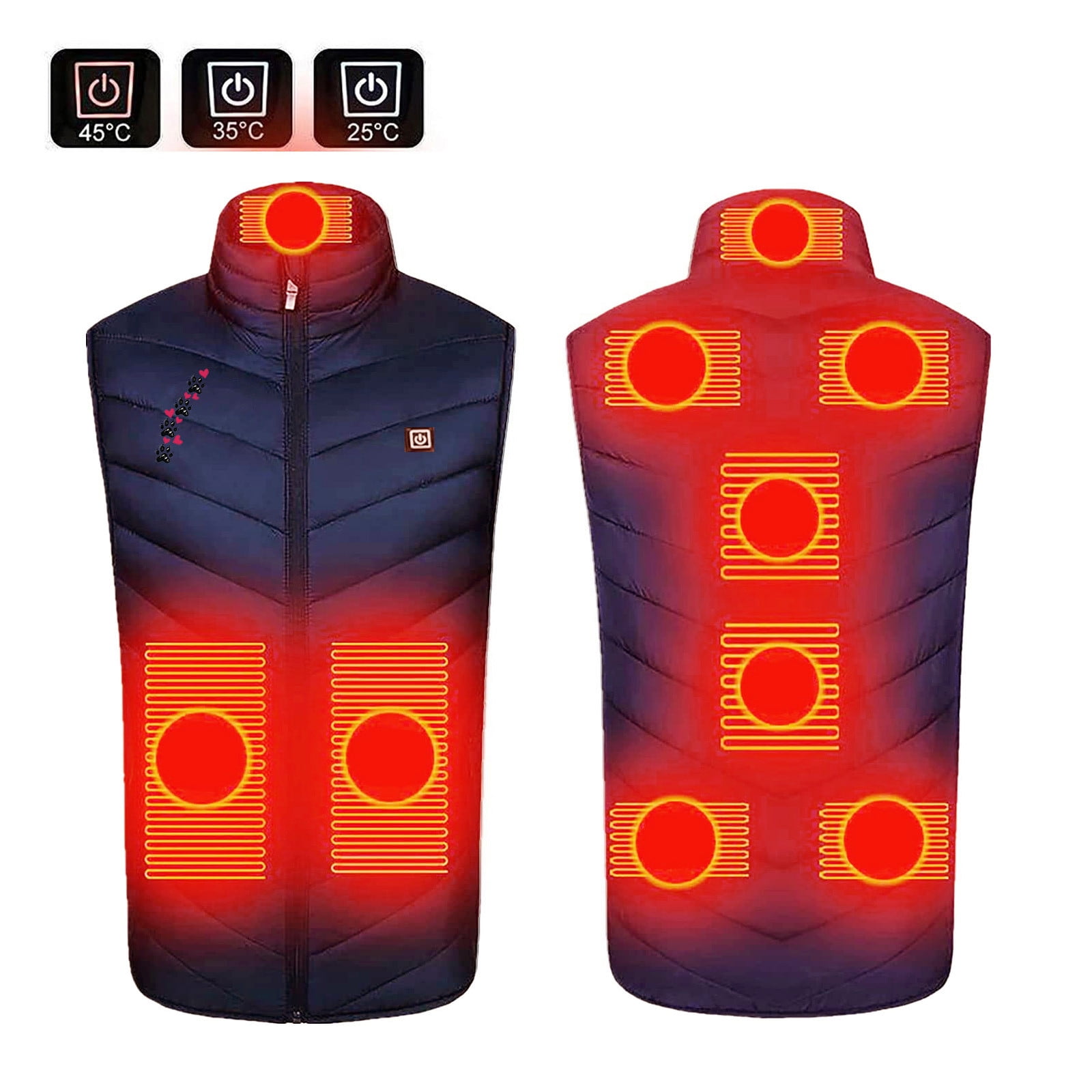 cllios Plus Size Heated Vest for Women Men USB Smart Charging Heated ...